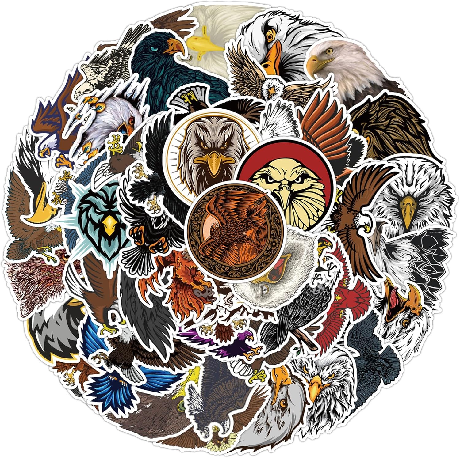 Amazon.com: 50 Pcs Hawk Stickers Pack for Kids Teens Adults, Cool Bald ...