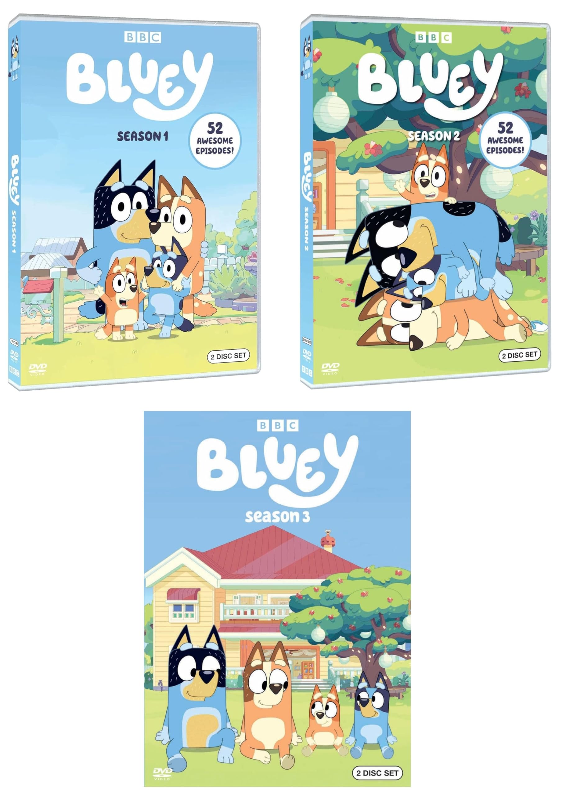 Amazon.com: Bluey The Complete Seasons 1-3 (One, Two and Three) - 6 ...