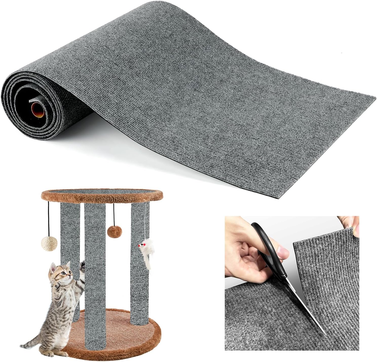 Amazon.com : 78.7" *15.8" Trimmable Cat Scratching Post Carpet, Cat ...