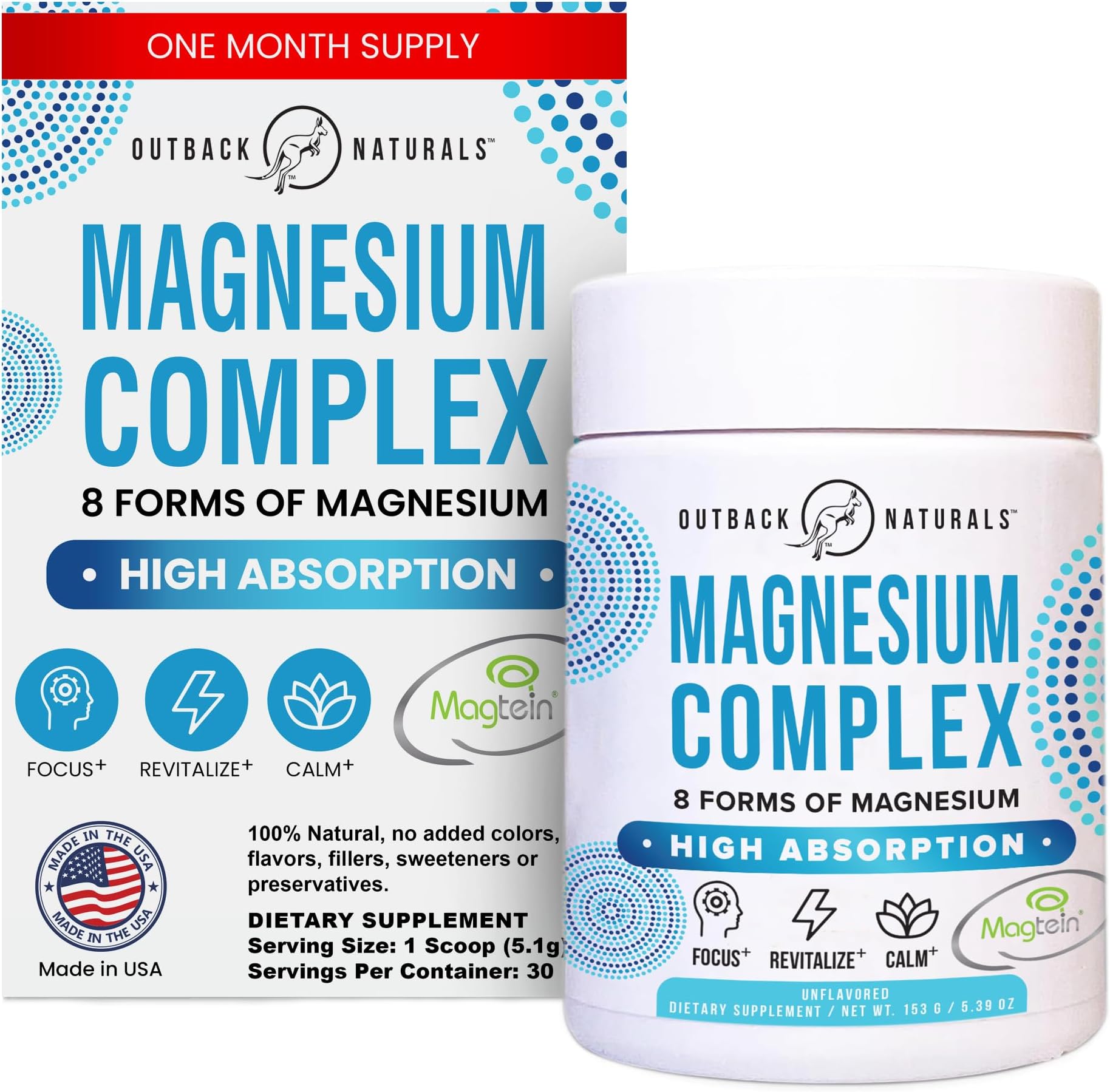 Amazon.com: Outback Naturals Magnesium Complex Powder - 8 Types of ...