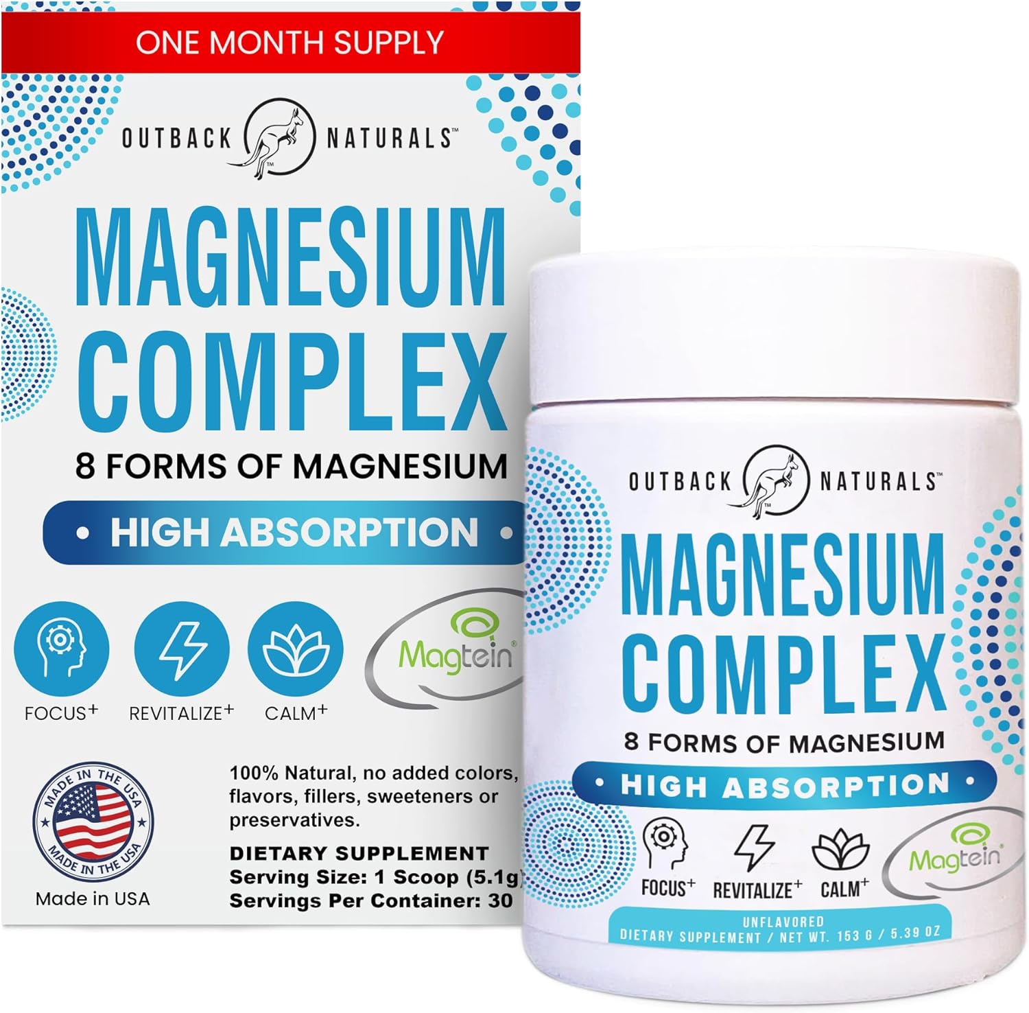 Amazon.com: Outback Naturals Magnesium Complex Powder - 8 Types of ...