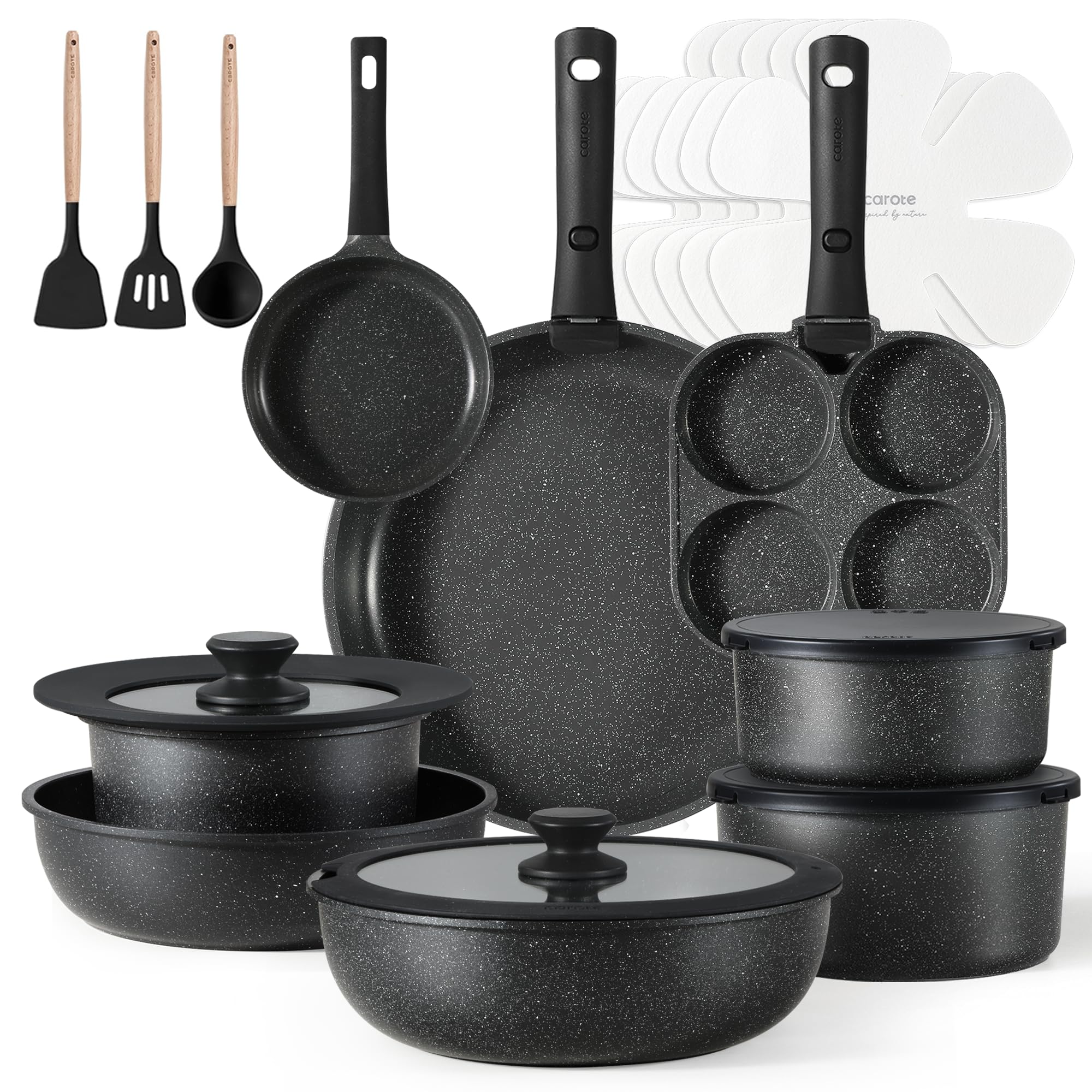 Amazon.com: CAROTE 23pcs Pots and Pans Set Non Stick, Cookware Sets ...