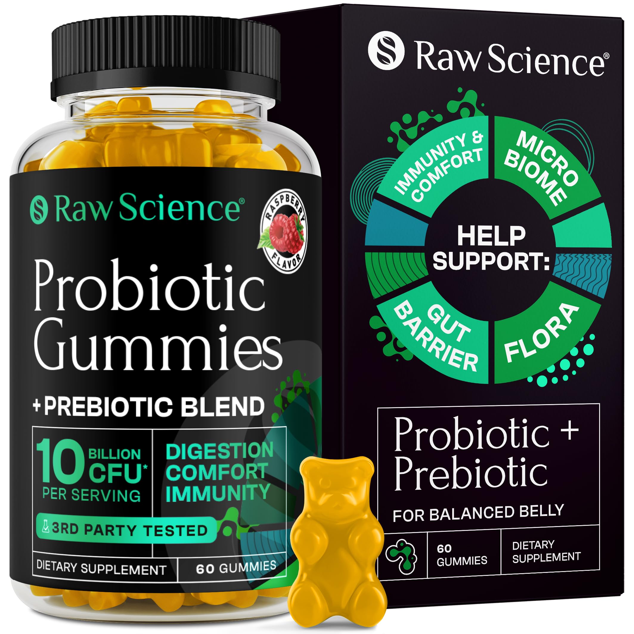 Amazon.com: Probiotic Prebiotics Fiber Gummies Supplement - Digestive ...