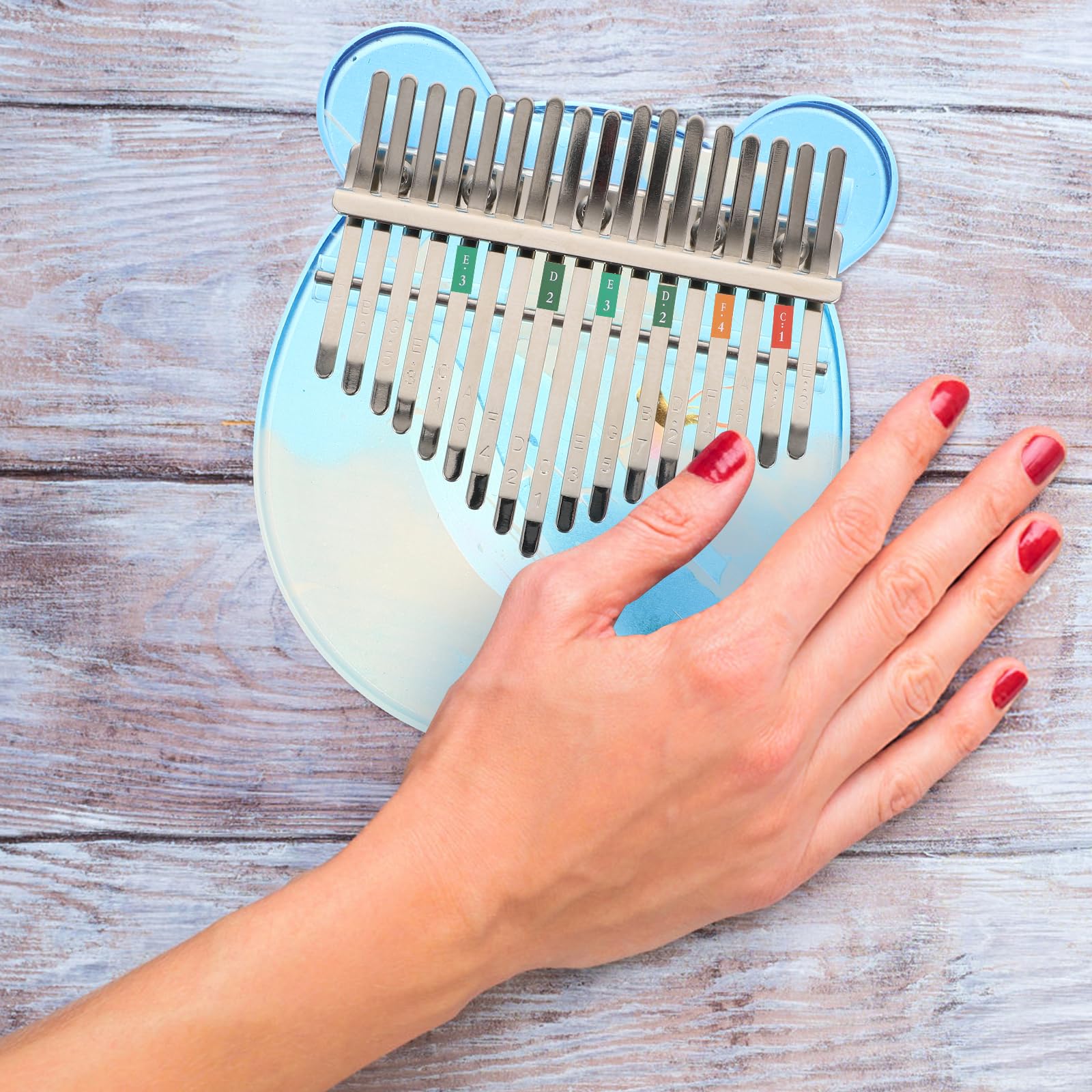 Snapklik.com : Thumb Piano Stickers 17 Keys Colorful Kalimba Scale ...
