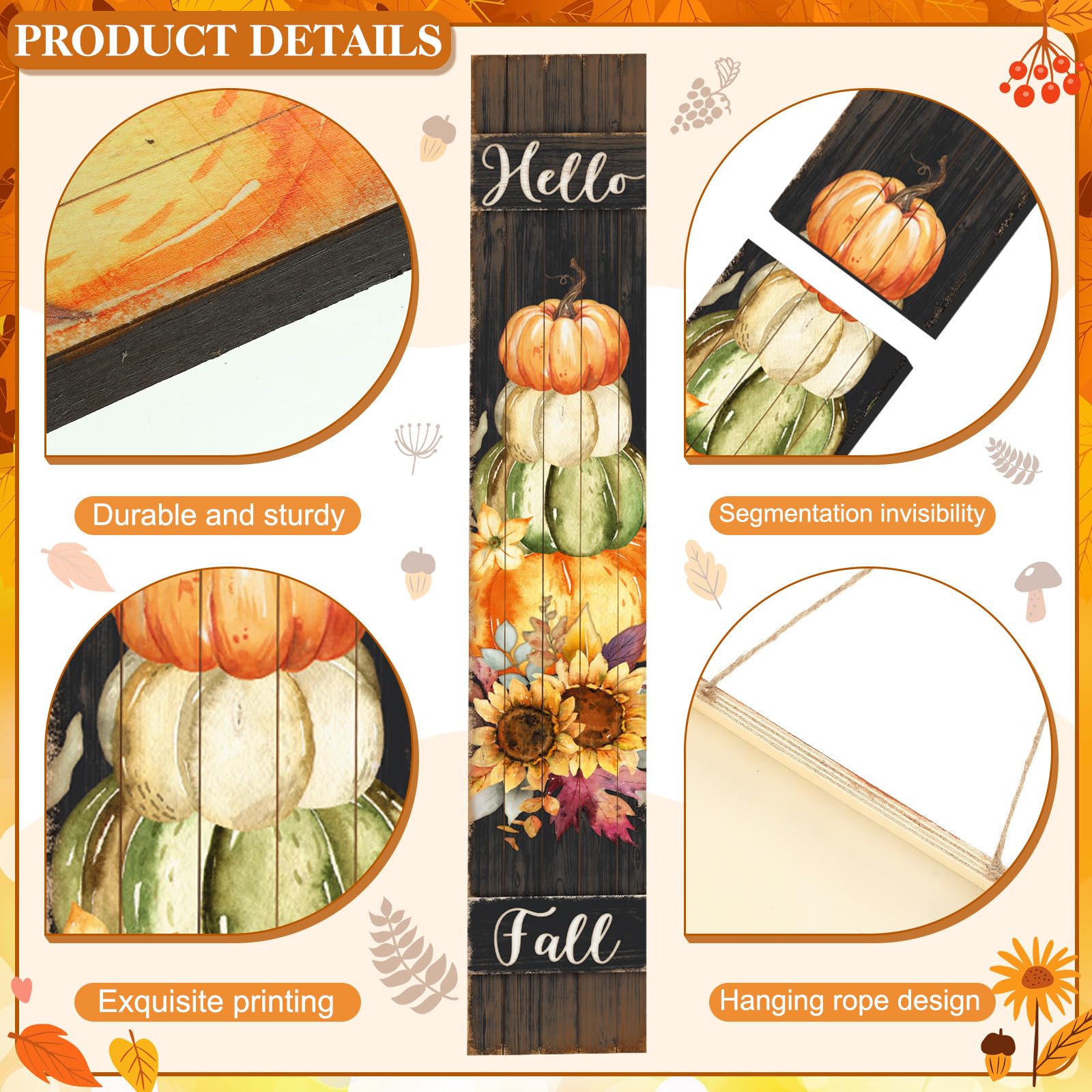 Snapklik.com : Farmhouse Thanksgiving Porch Signs Outdoor 47" Wooden ...