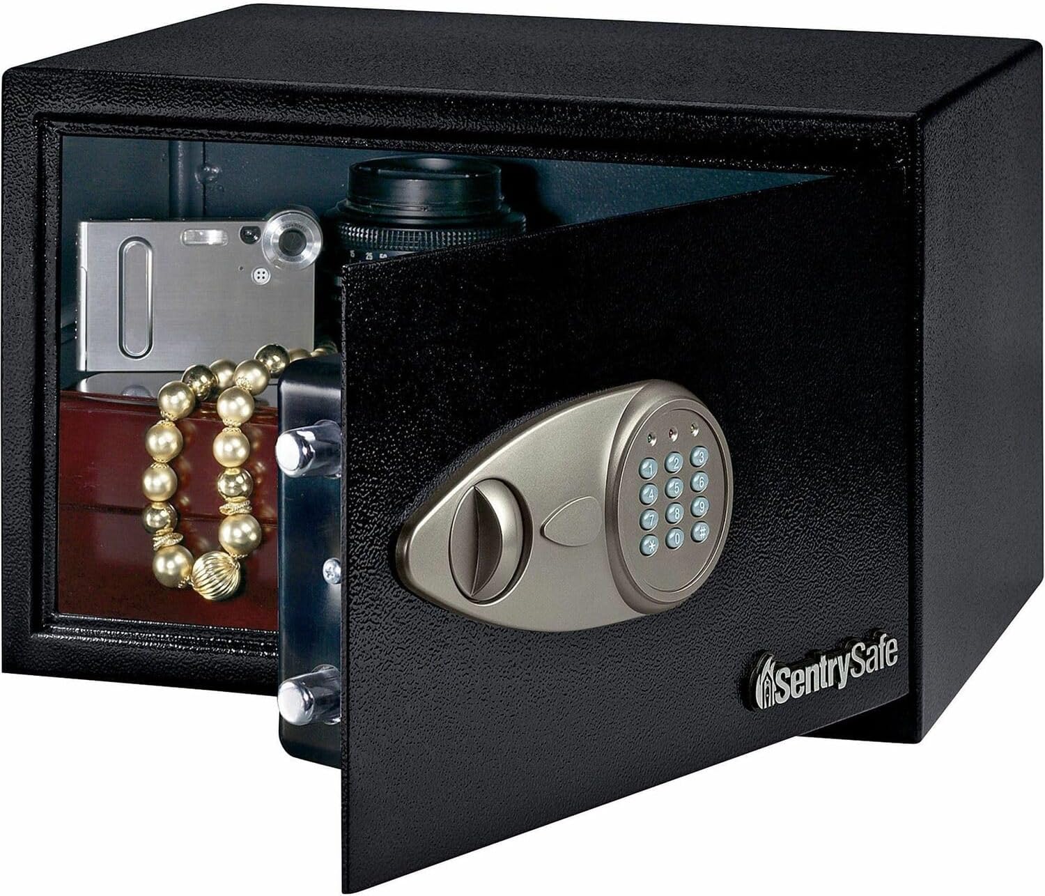 Amazon.co.jp: SENTRY (セントリー) 金庫 家庭用 小型 収納ボックス 鍵付き 15L B5 テンキー 床壁 固定可能 ブラック X055 : 産業・研究開発用品