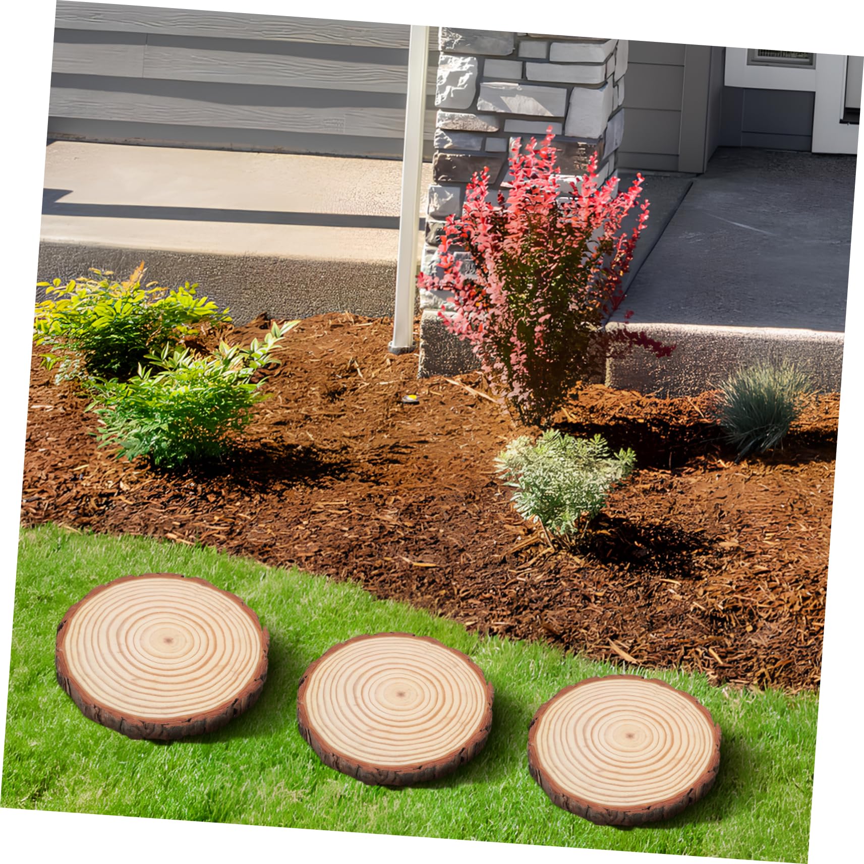 Wood Stepping Stones For Garden Wooden Stepping Stones In Garden With