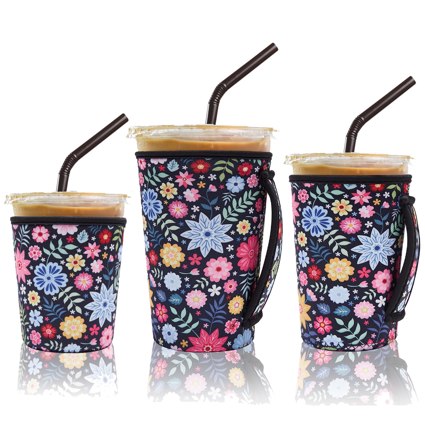 Amazon.com: 3 Pack Iced Coffee Sleeve Insulator Sleeves for Cold Drinks ...