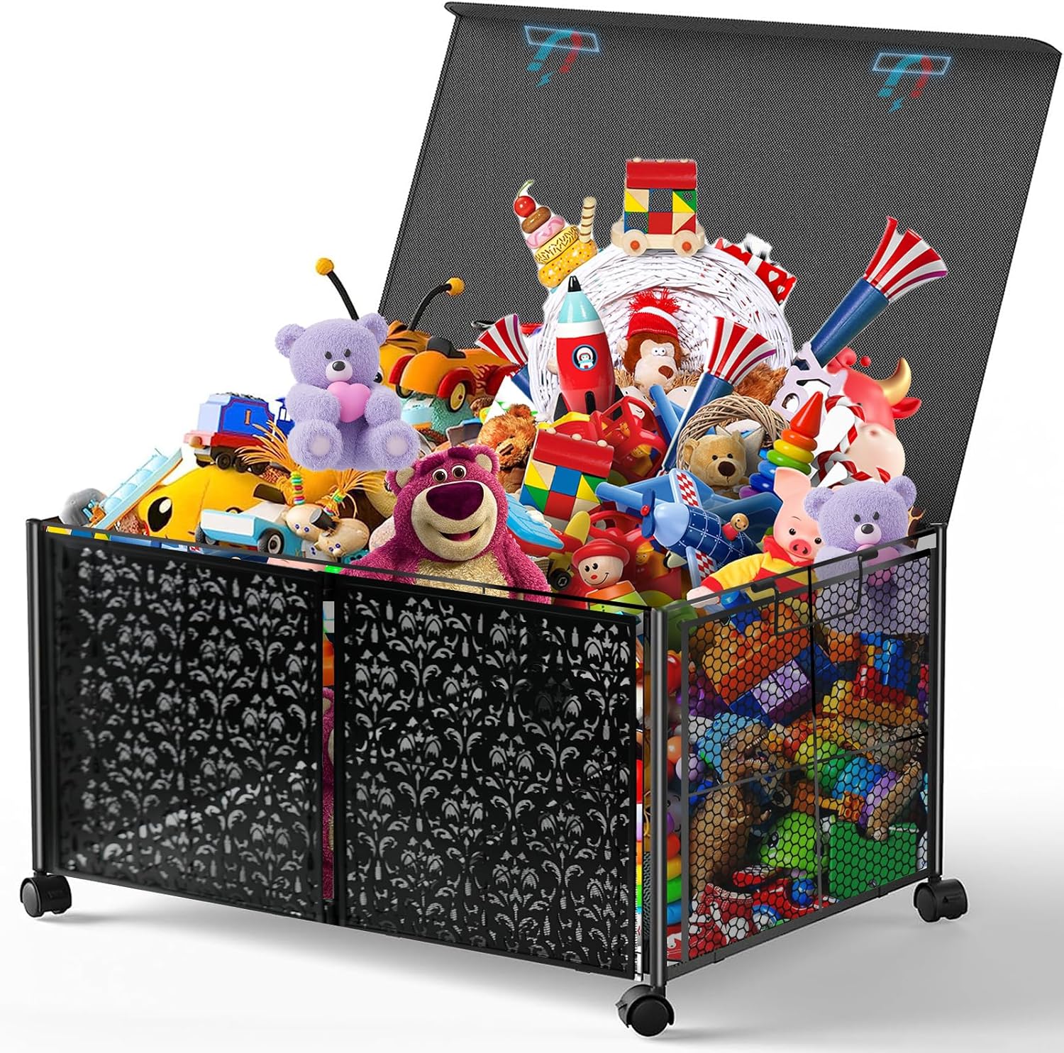 Amazon.com: VSTM Toy Storage Box, Toy Chest Organizer for Girls Boys ...