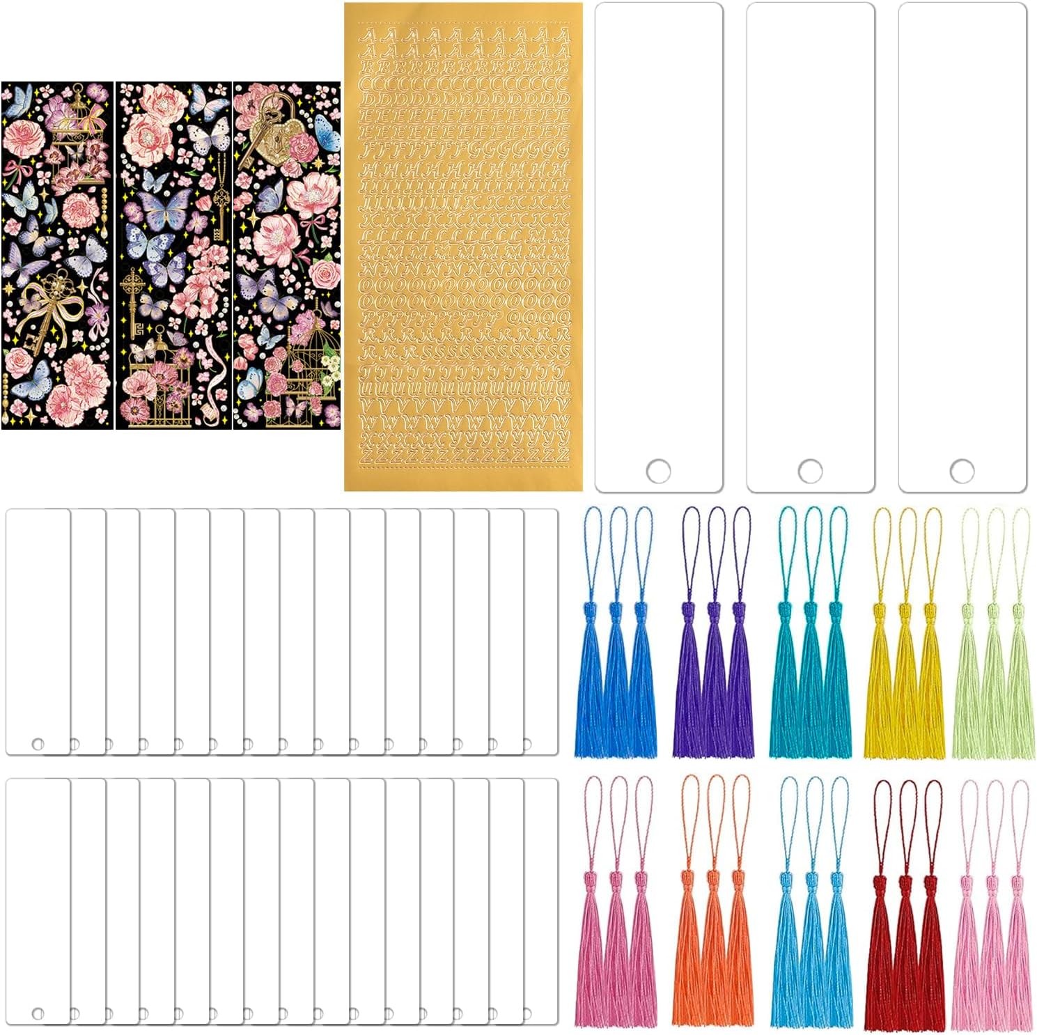 60 Pcs Acrylic Bookmark Blanks, 30Pcs Clear Acrylic Craft Bookmarks for ...