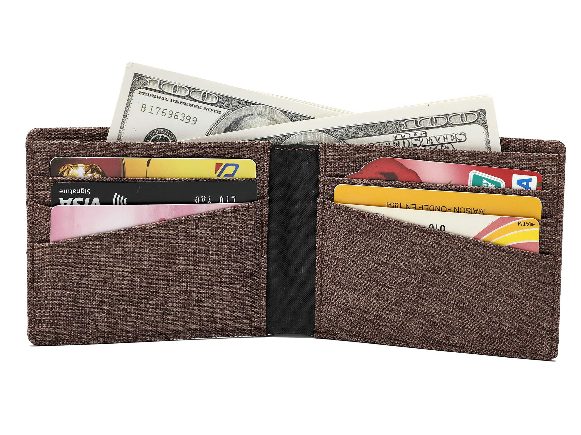 Snapklik.com : Mens Fabric Wallets Bifold RFID Blocking Minimalist Boys ...