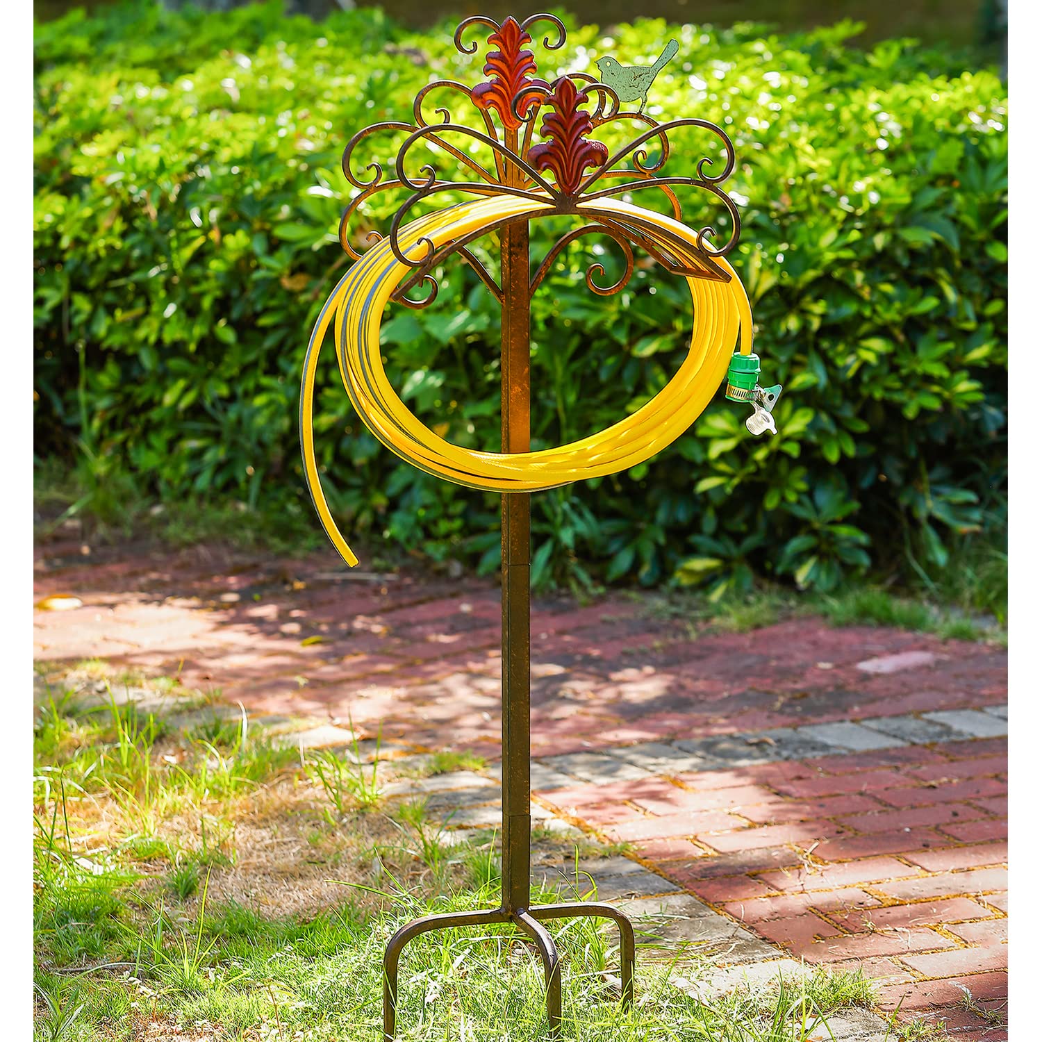 Snapklik.com : Garden Hose Holder Freestanding Metal Water Hose Storage ...