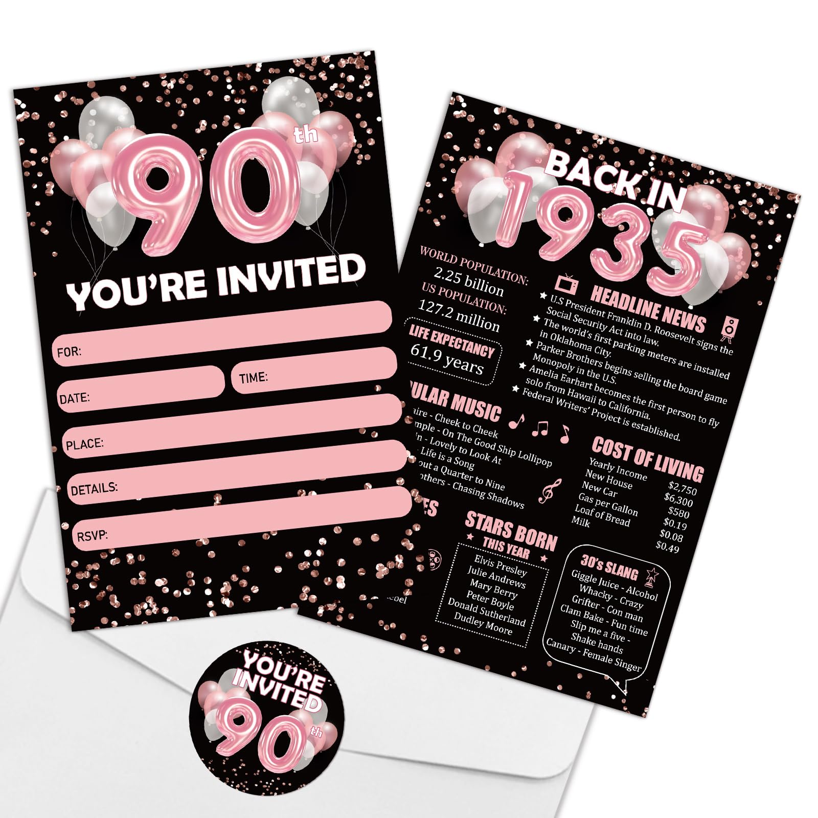 90th Birthday Party Invitation Examples Editable 90th Birthday