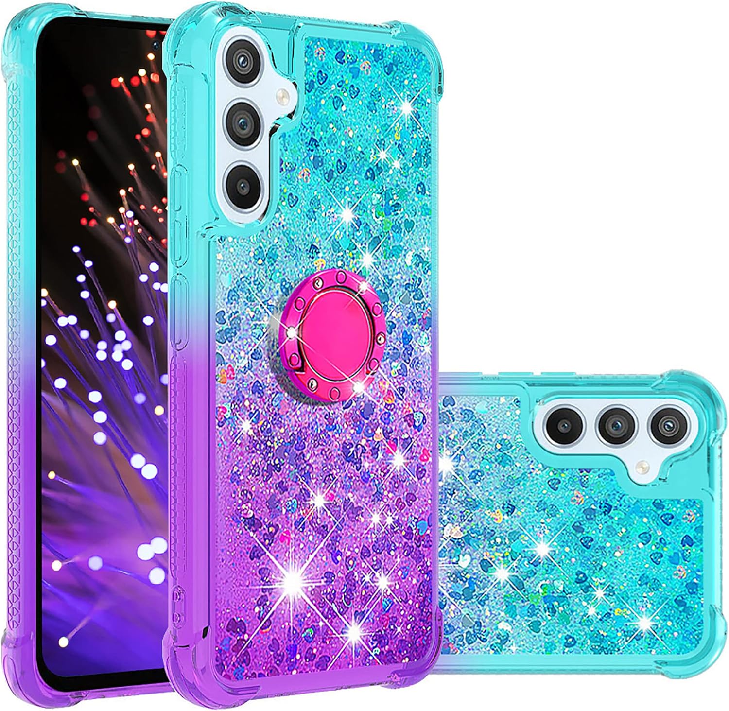 Amazon.com: CCSmall Clear Case for Samsung Galaxy A54 with Kickstand for Girls Women, Liquid ...