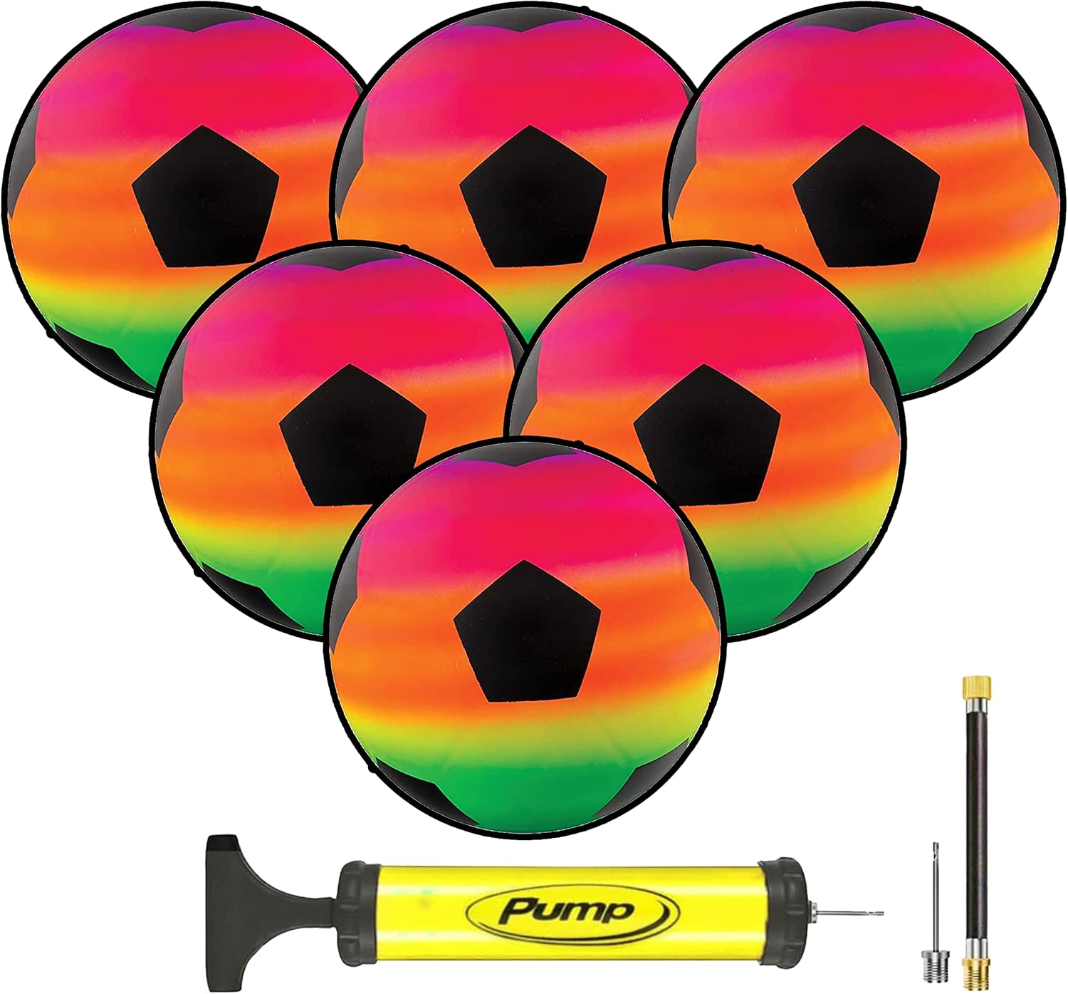 LMS PVC Plastic Rainbow Football For Kids Lightweight 8.5″ (Deflated ...