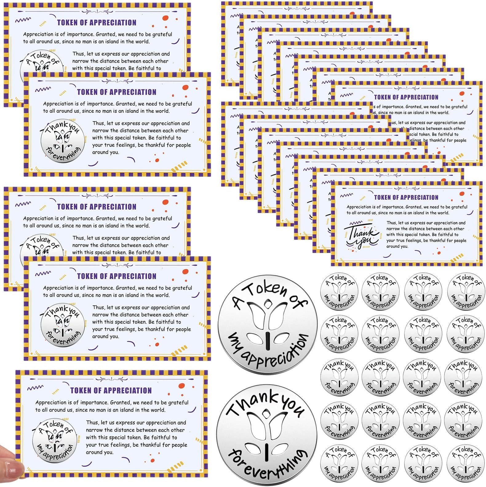 Amazon.com : 24 Sets Tokens of Appreciation and Cards Motivational ...