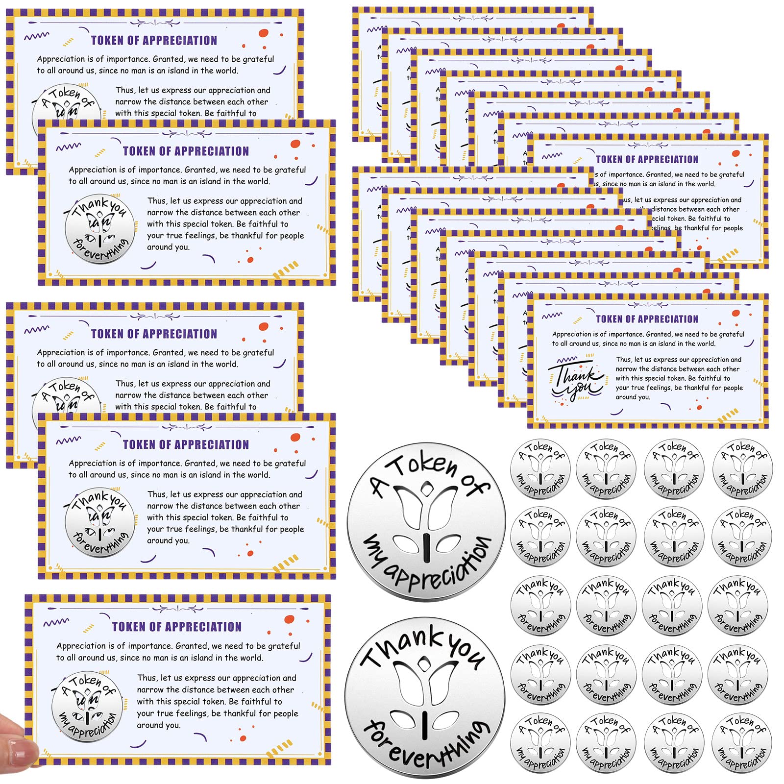 Amazon.com : 24 Sets Tokens of Appreciation and Cards Motivational ...