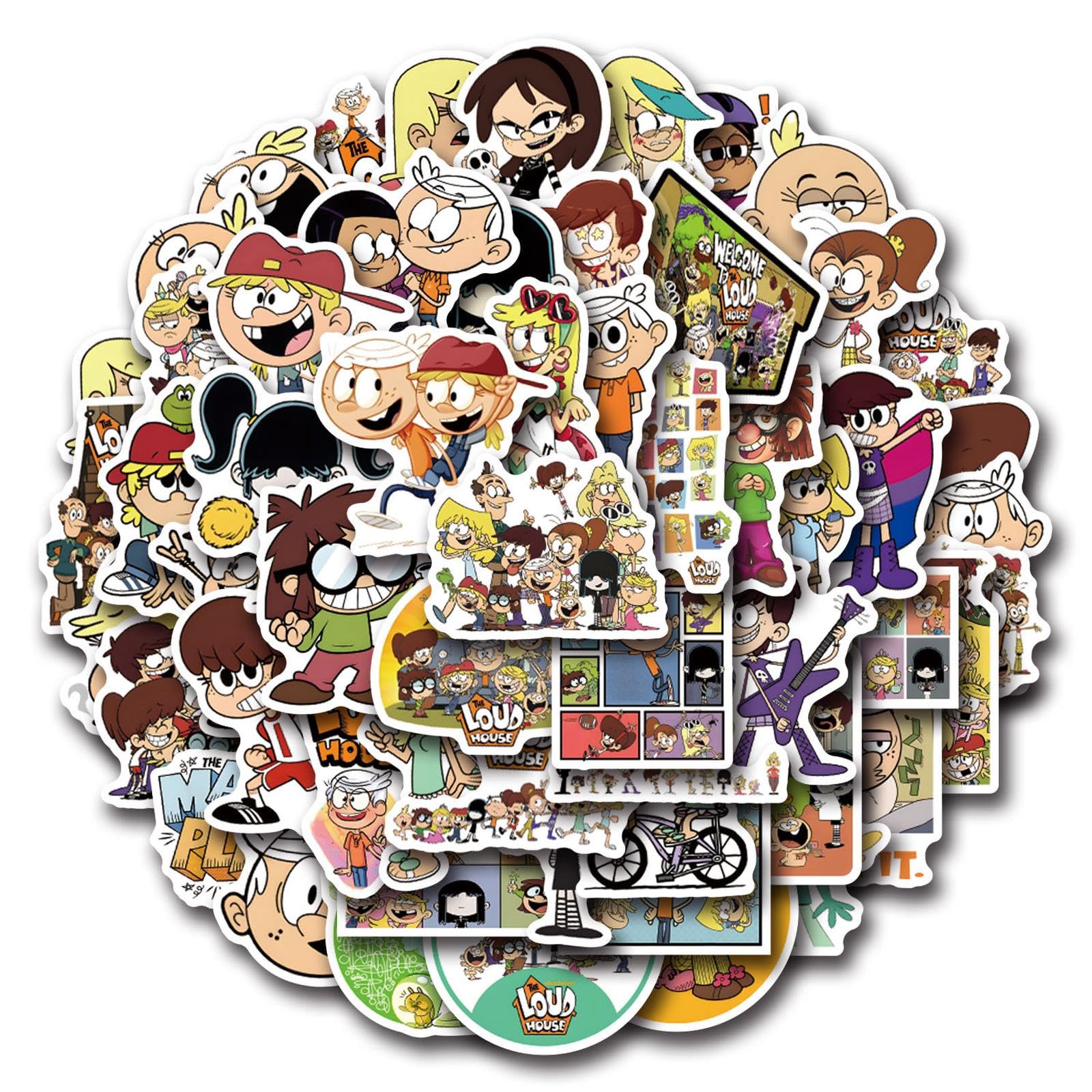 55pcs Loud Cartoon House Stickers For Kids Funny Family Cartoon ...