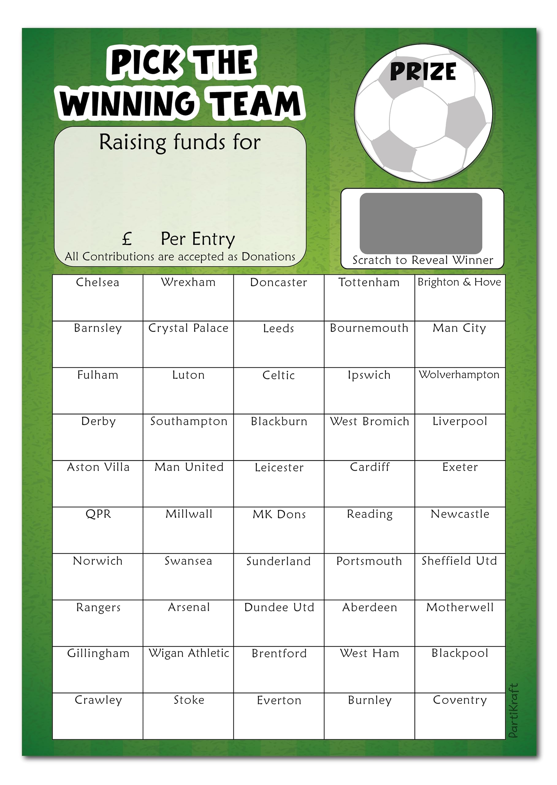 100 Team Football Scratch Card NAME THE FOOTBALL TEAM- SCRATCH CARDS ...