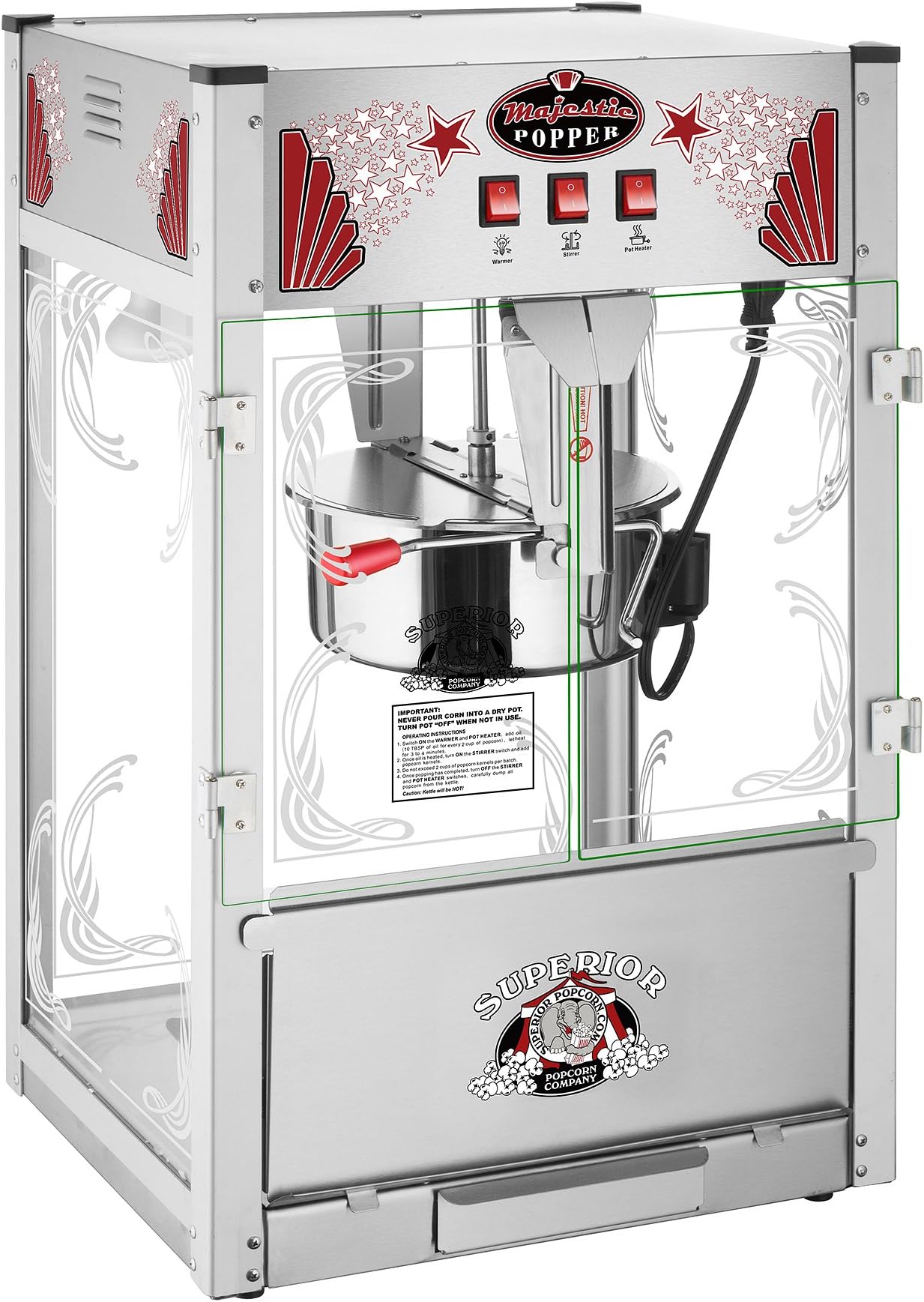 Amazon.com: RIEDHOFF Commercial Popcorn Machine with Stand ...