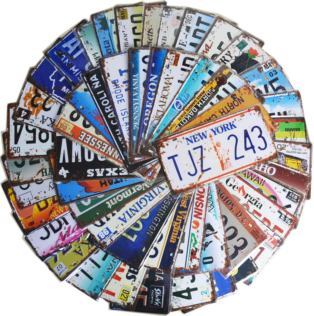 Amazon.com: Past Time Signs (PS044) License Plate USA Map Die-Cut Steel ...