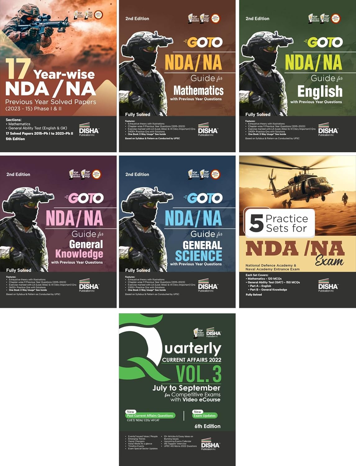 Combo (Set of 7 Books) NDA/ NA Study Package - 4 Subject-wise Guides ...