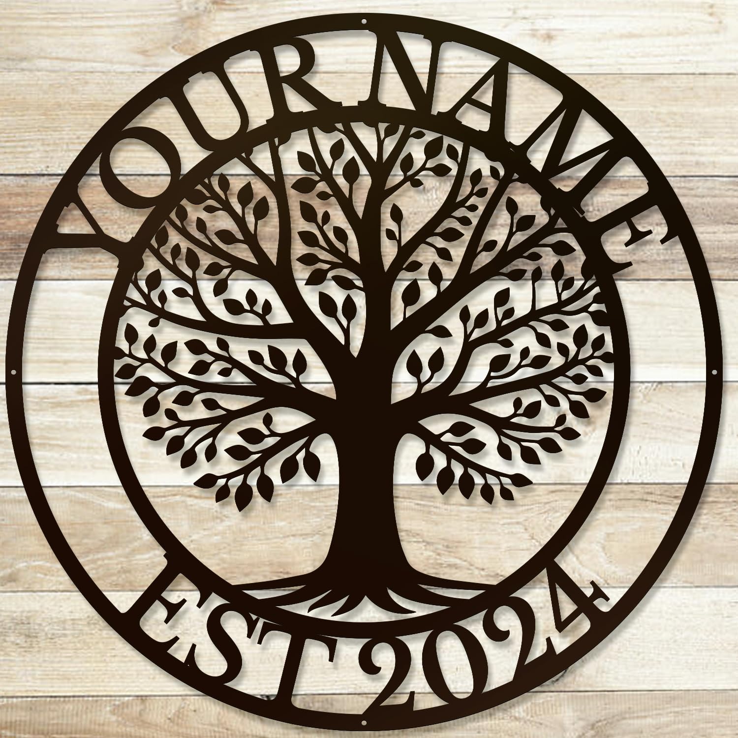 Amazon.com: Personalized Tree Name metal Signs,Custom Tree Natural ...