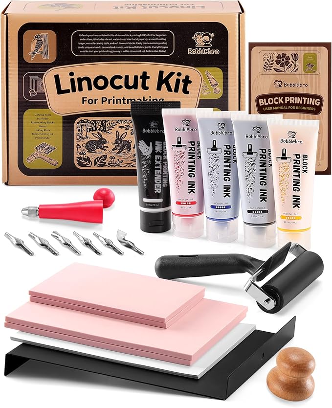 Amazon.com: Bobblebro Linoleum Blocks for Printmaking, Stamp Making ...