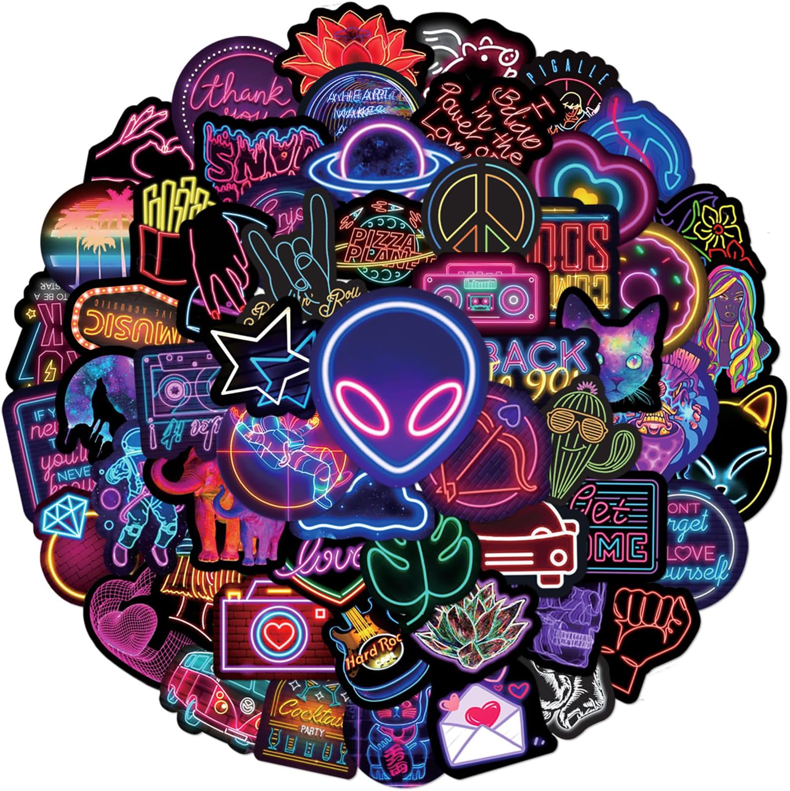 Amazon.com: Cool Mysterious Alien Stickers, Waterproof Laptop Stickers ...