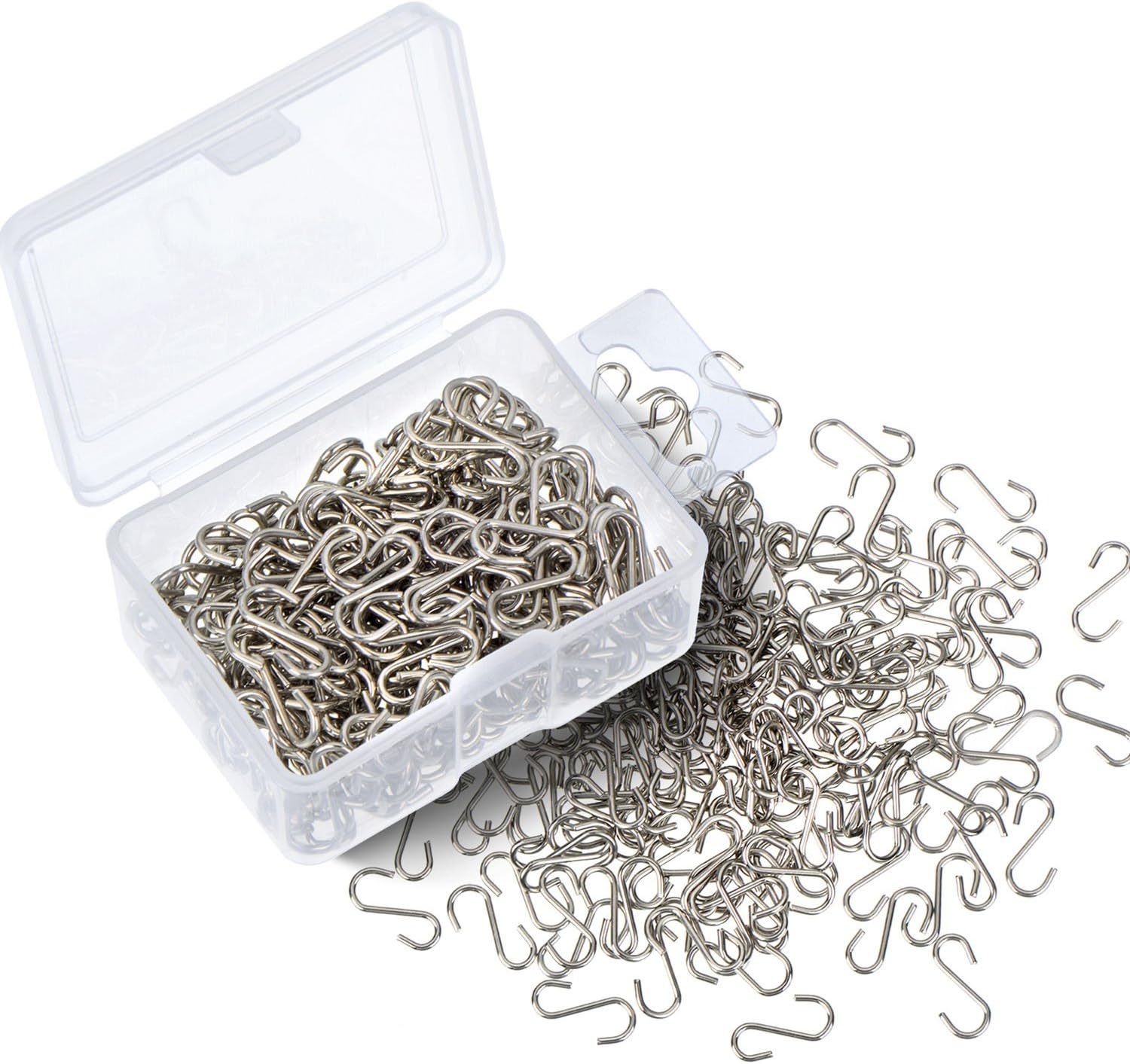 Amazon.com: Shappy 200 Pieces 0.55 Inch Mini S Hooks Connectors S ...
