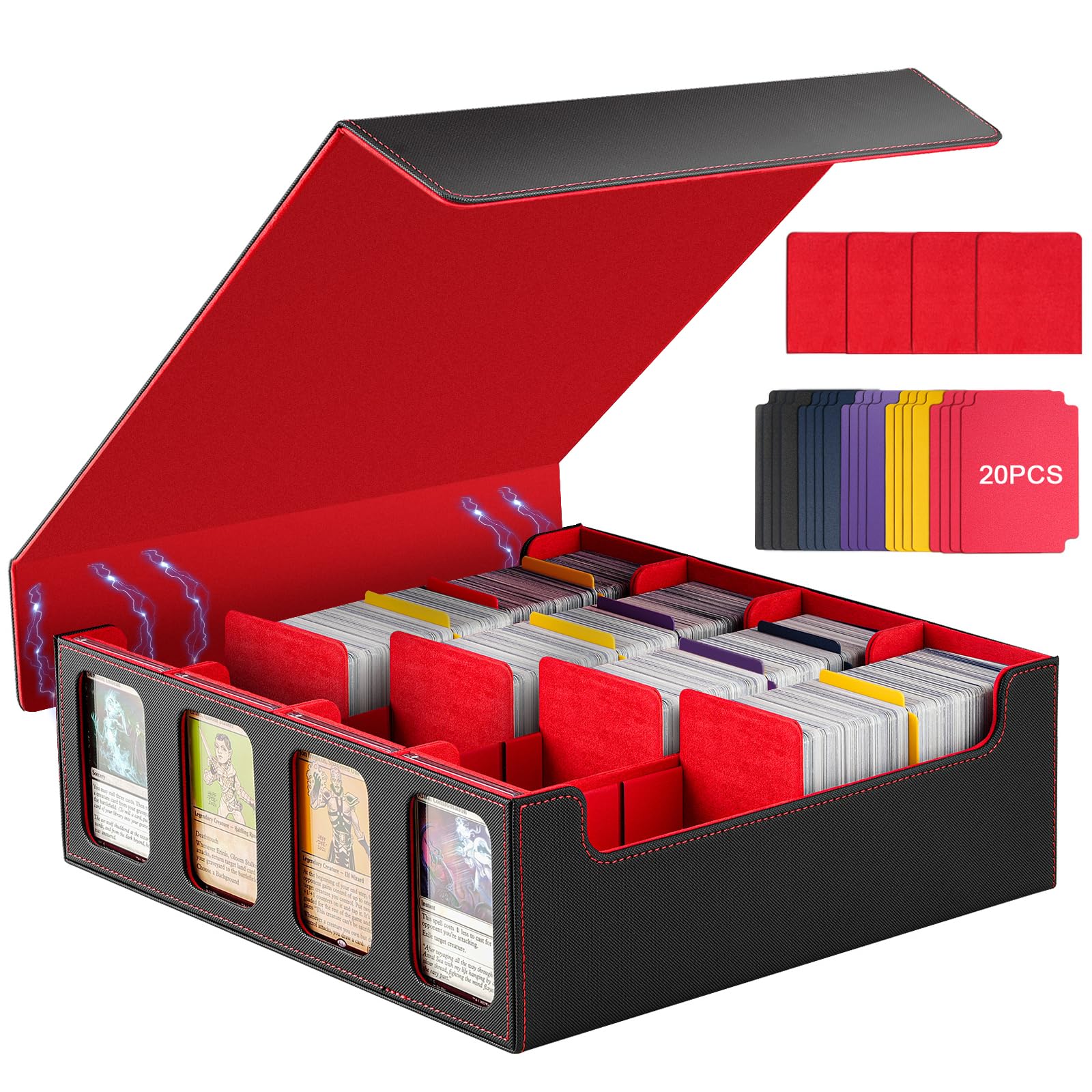 Amazon.com: TiMOVO MTG Deck Box, Magnetic Trading Card Storage Case ...