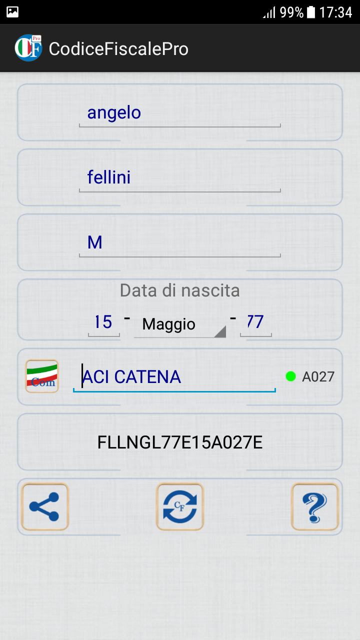 Generatore of fiscal code italiano Pro - App on Amazon Appstore