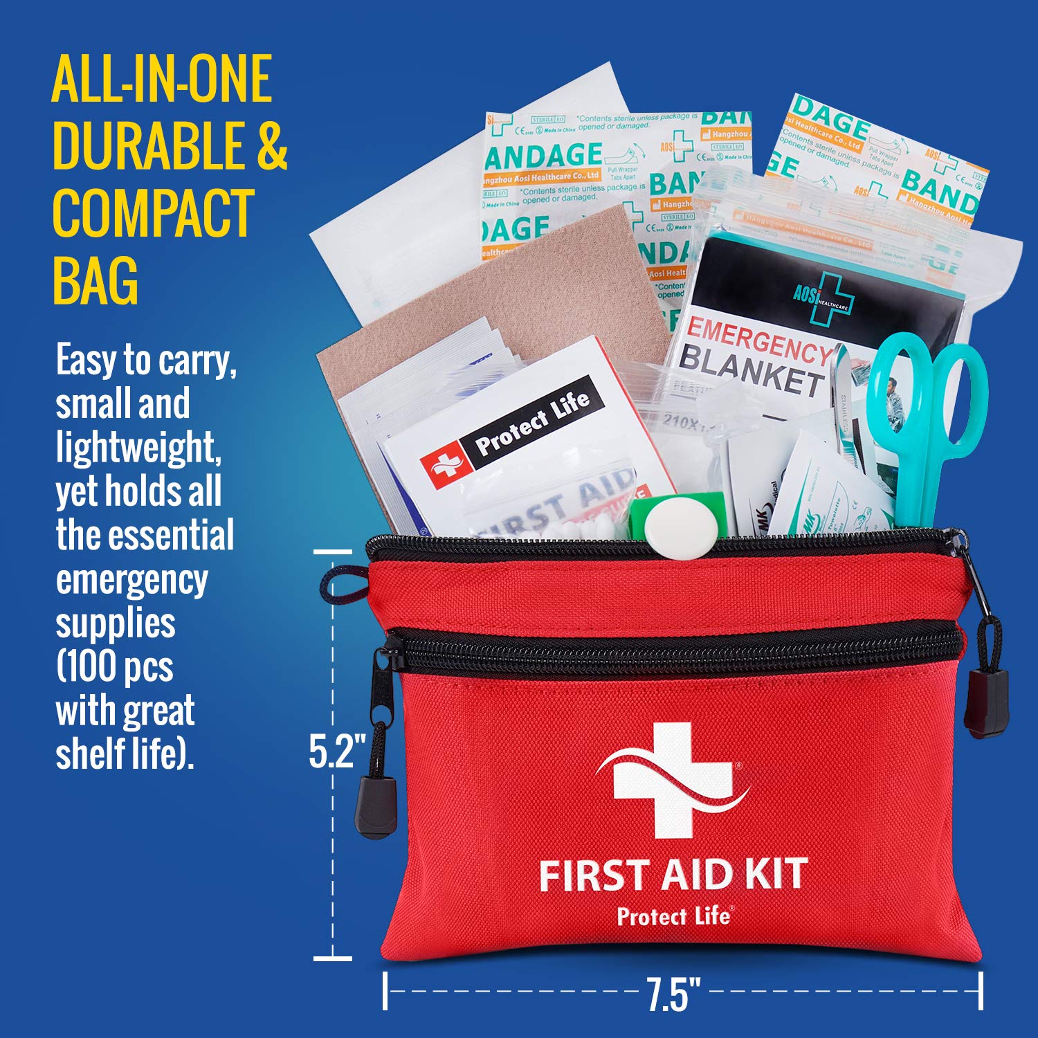 First Aid Kit 100 Piece Small First Aid Kit For Camping Hiking first-aid-kit-100-piece-small-first-aid-kit-for-camping-hiking