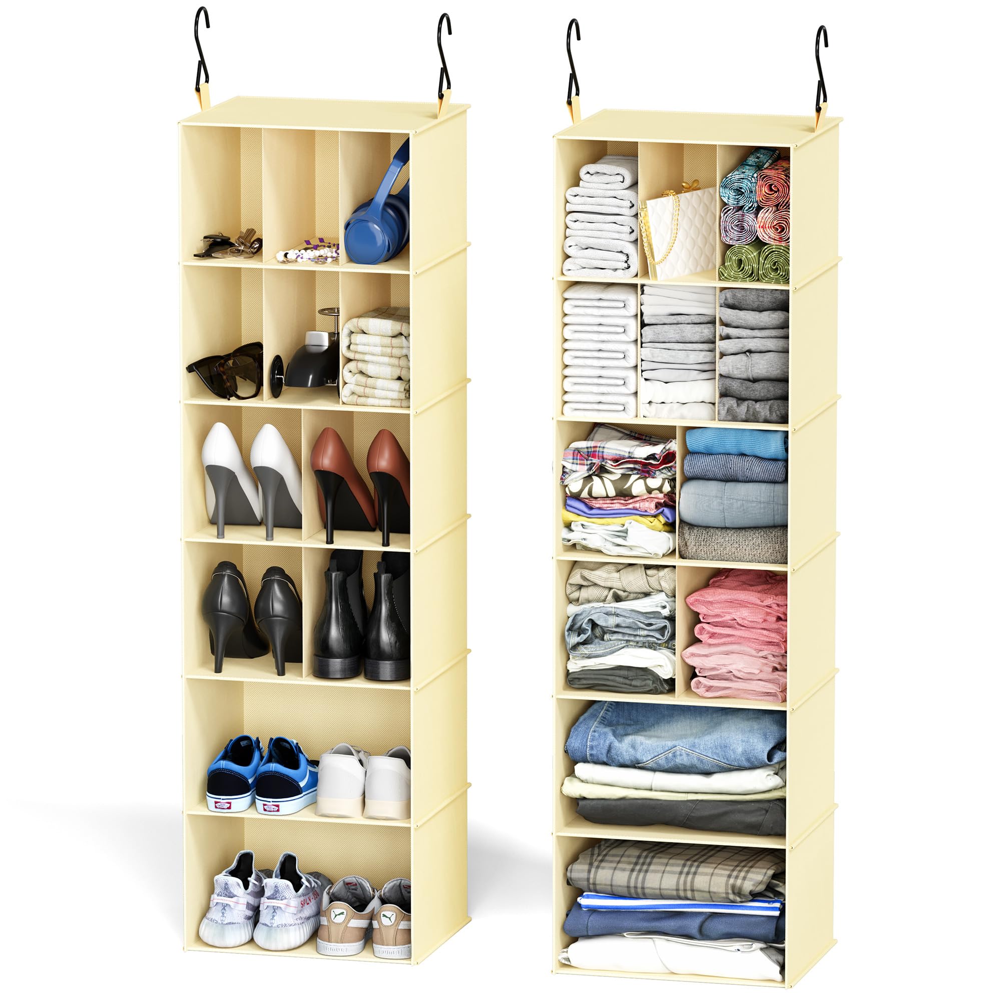 Amazon.com: SpaceAid 2 Pack Hanging Closet Organizer and Storage with ...