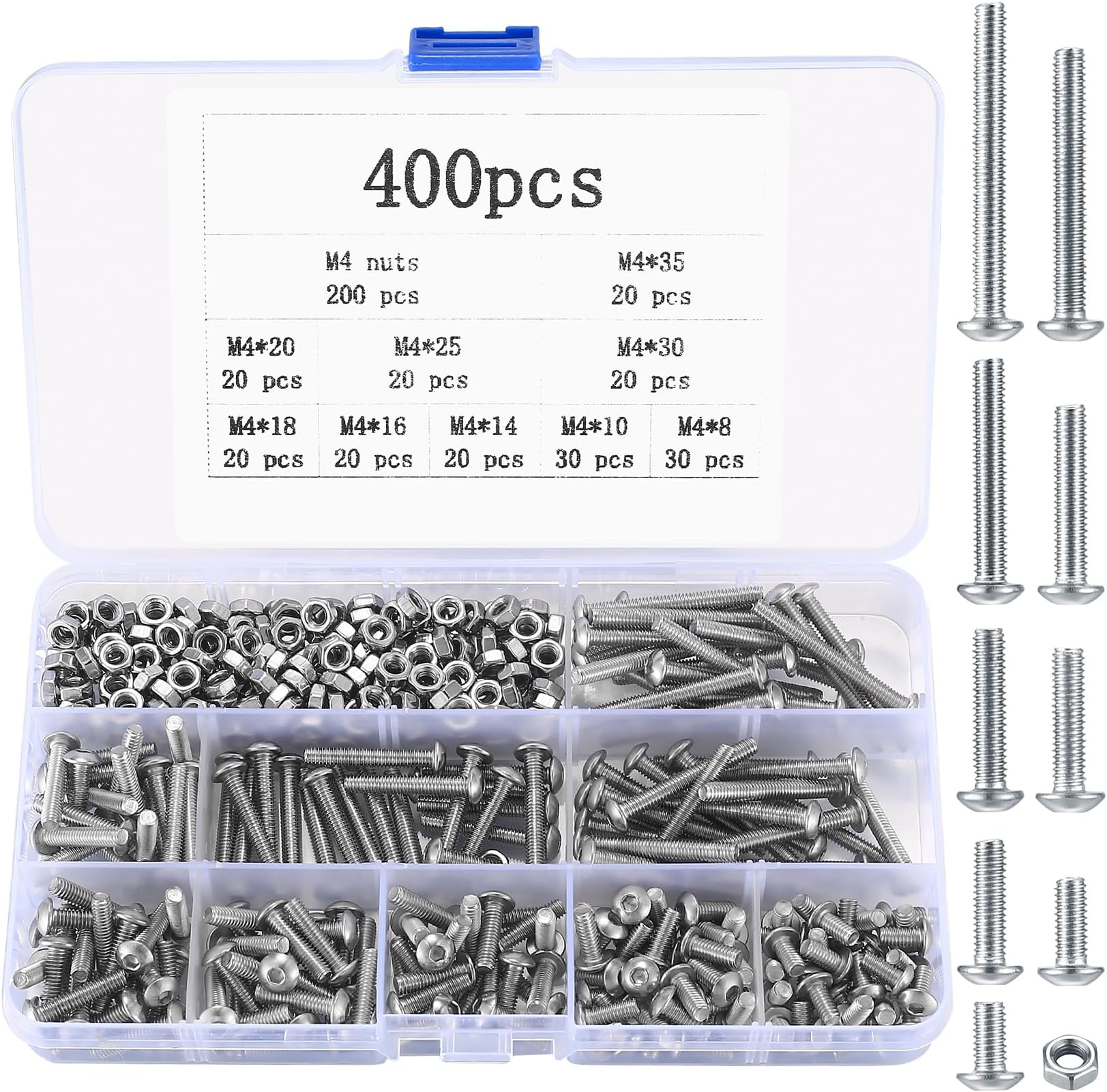 100 pièces M5 x 20mm / 25mm / 30mm / 35mm / 40mm vis à tête hexagonale à tête hexagonale, 304 ...