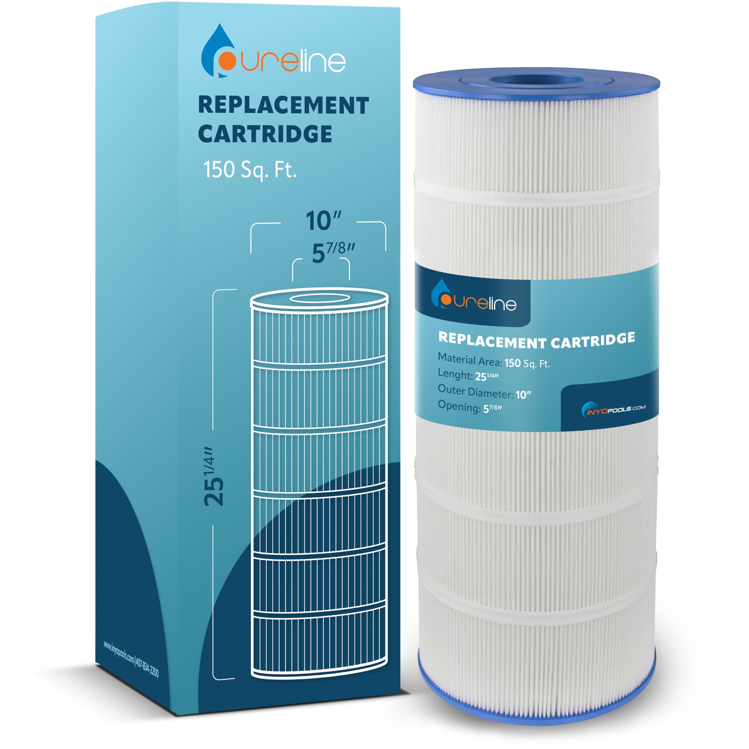 Amazon.com : PURELINE 150 Sq Ft Pool Replacement Cartridge Filter ...