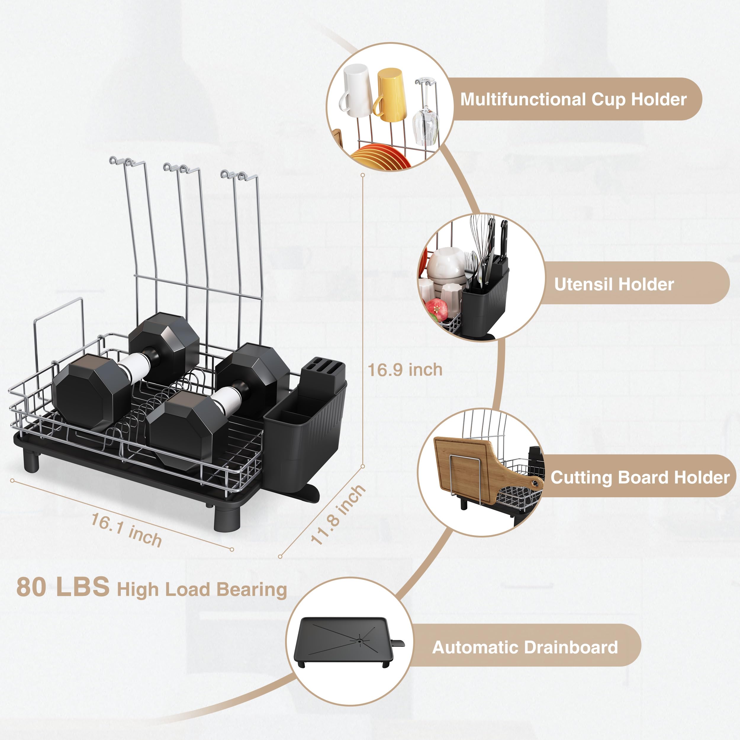 Snapklik.com : Romision Dish Drying Rack For Kitchen Counter, Dish ...