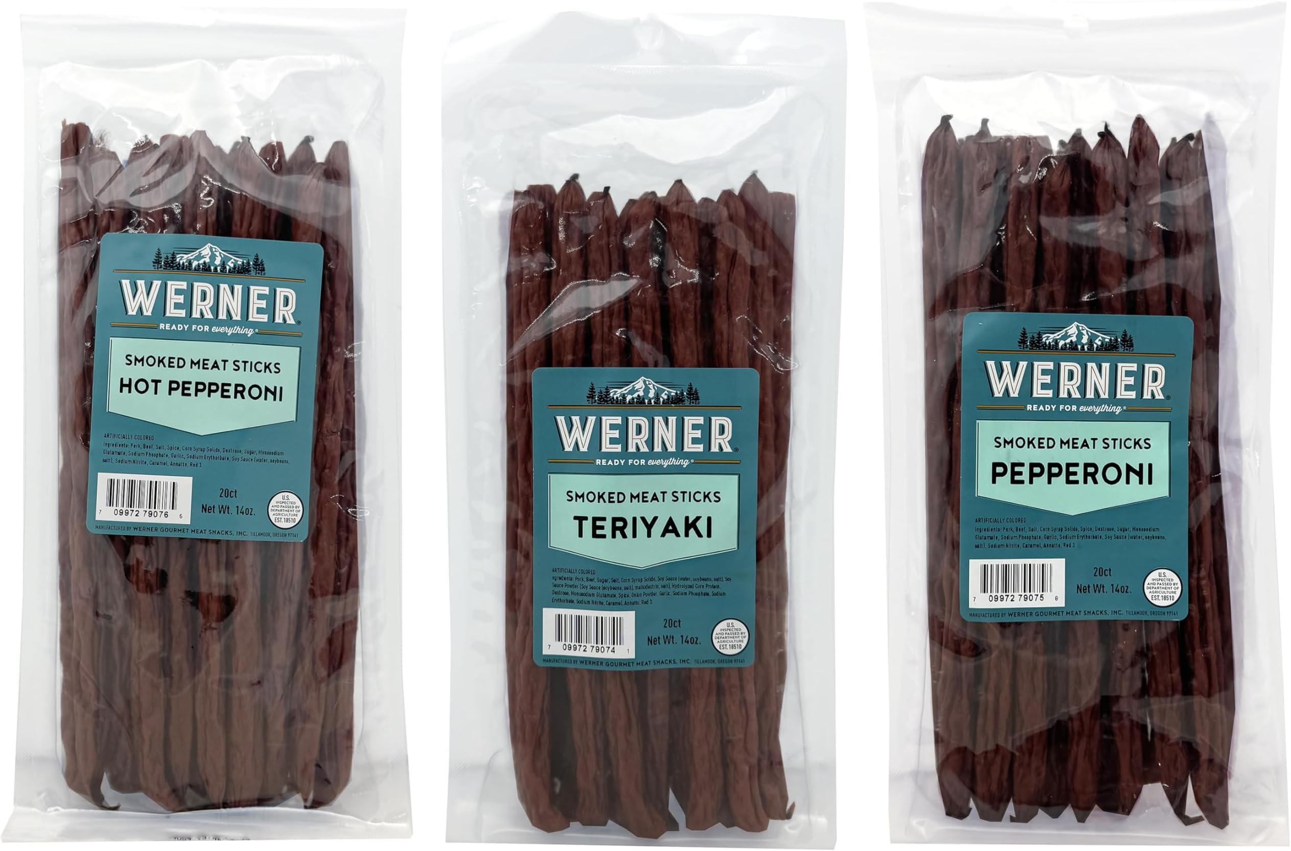 Amazon.com: Werner Smoked Meat Sticks - 60 Pork and Beef Sticks Bulk ...