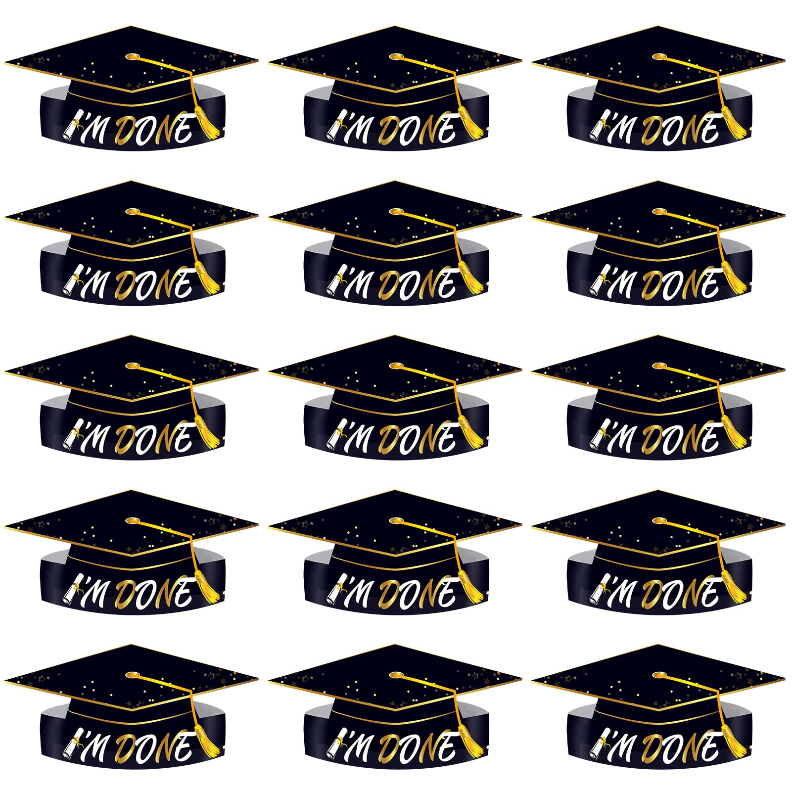 24 Pieces Graduation Paper Hats Graduation Paper Crown Graduation Cap ...