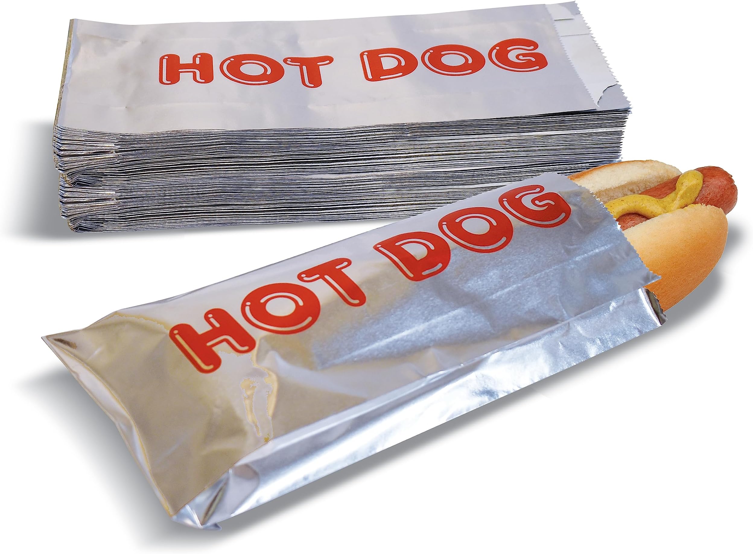 Amazon.com: Grease-proof, Warming Foil Hotdog Wrapper Bags 75pk ...