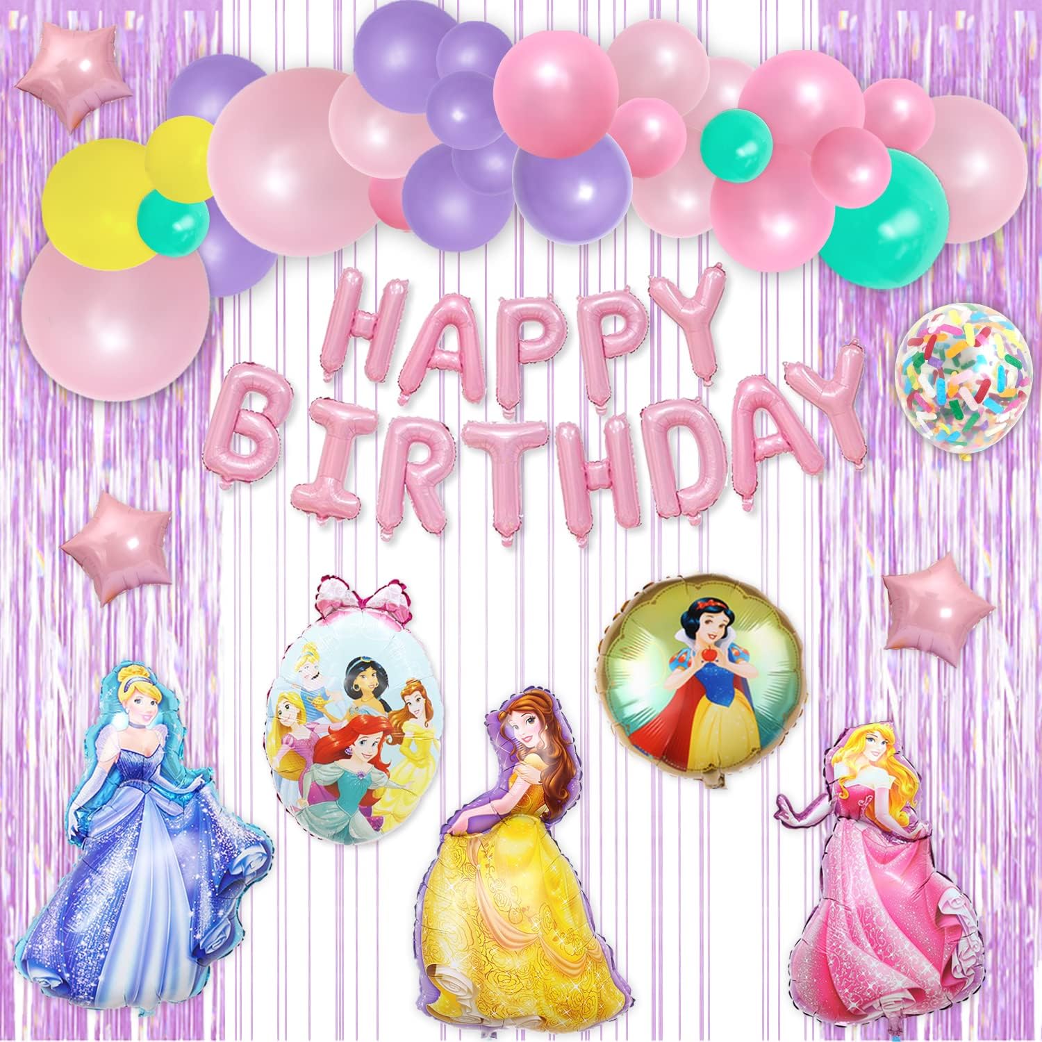 Amazon.com: Princess Birthday Decorations for Girls, Princess Party ...