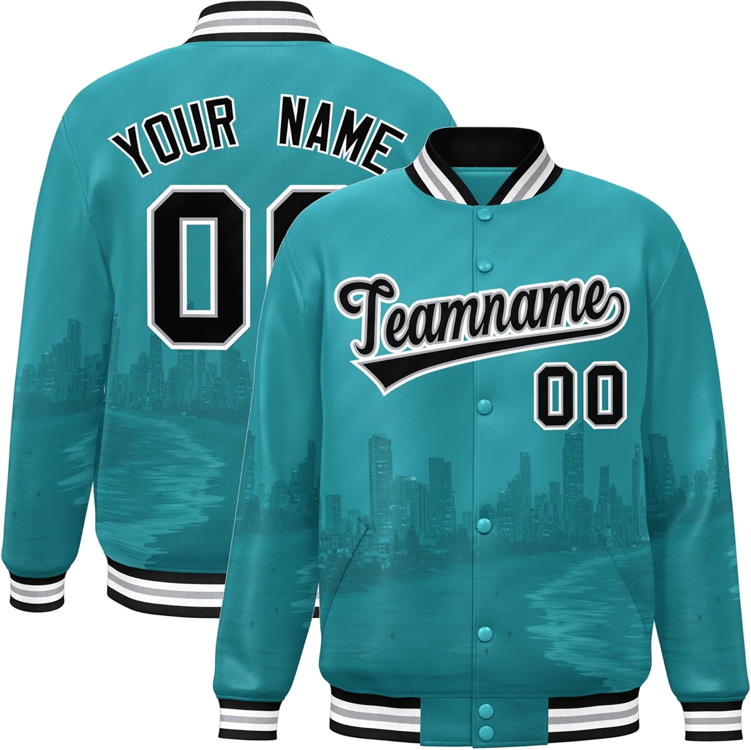 KXK Custom Men/Women Lightweight Bomber Jacket Fashion City Varsity ...