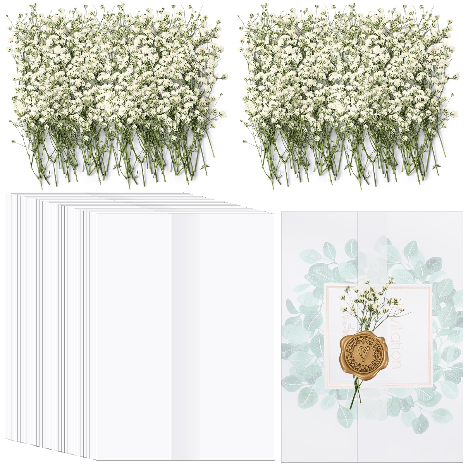 Amazon.com: Fabbay Wedding Invitations Wraps Set Include 50 Sheets Pre ...