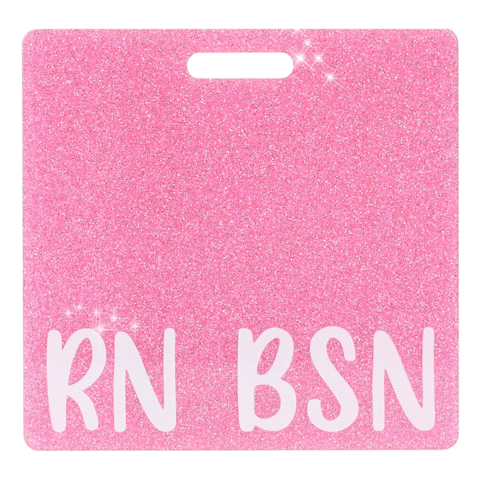 Amazon.com : Dimeho RN BSN Badge Buddy Pink Glitter Nurse Name Tag ...