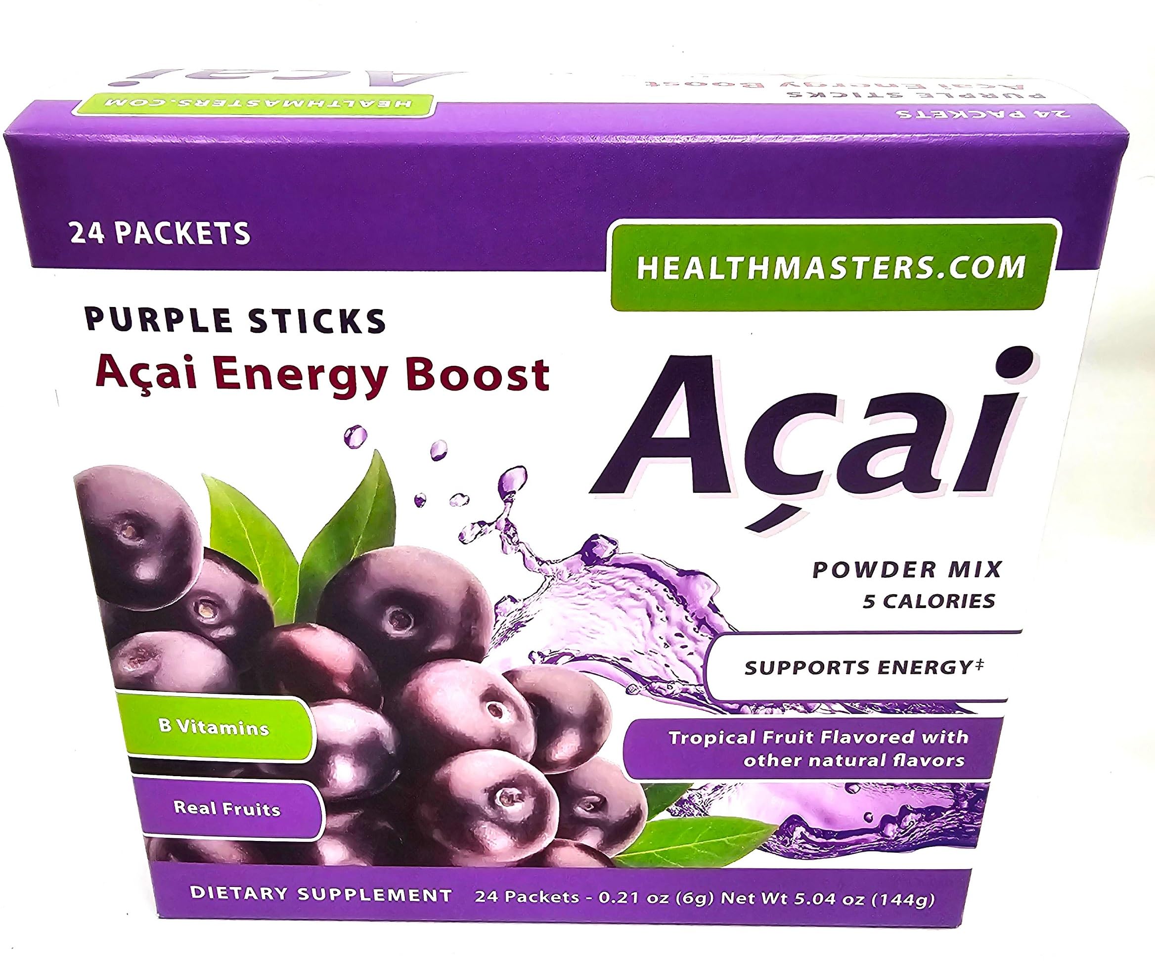 Amazon.com: Healthmasters Purple Sticks ACAI Energy Boost : Health ...