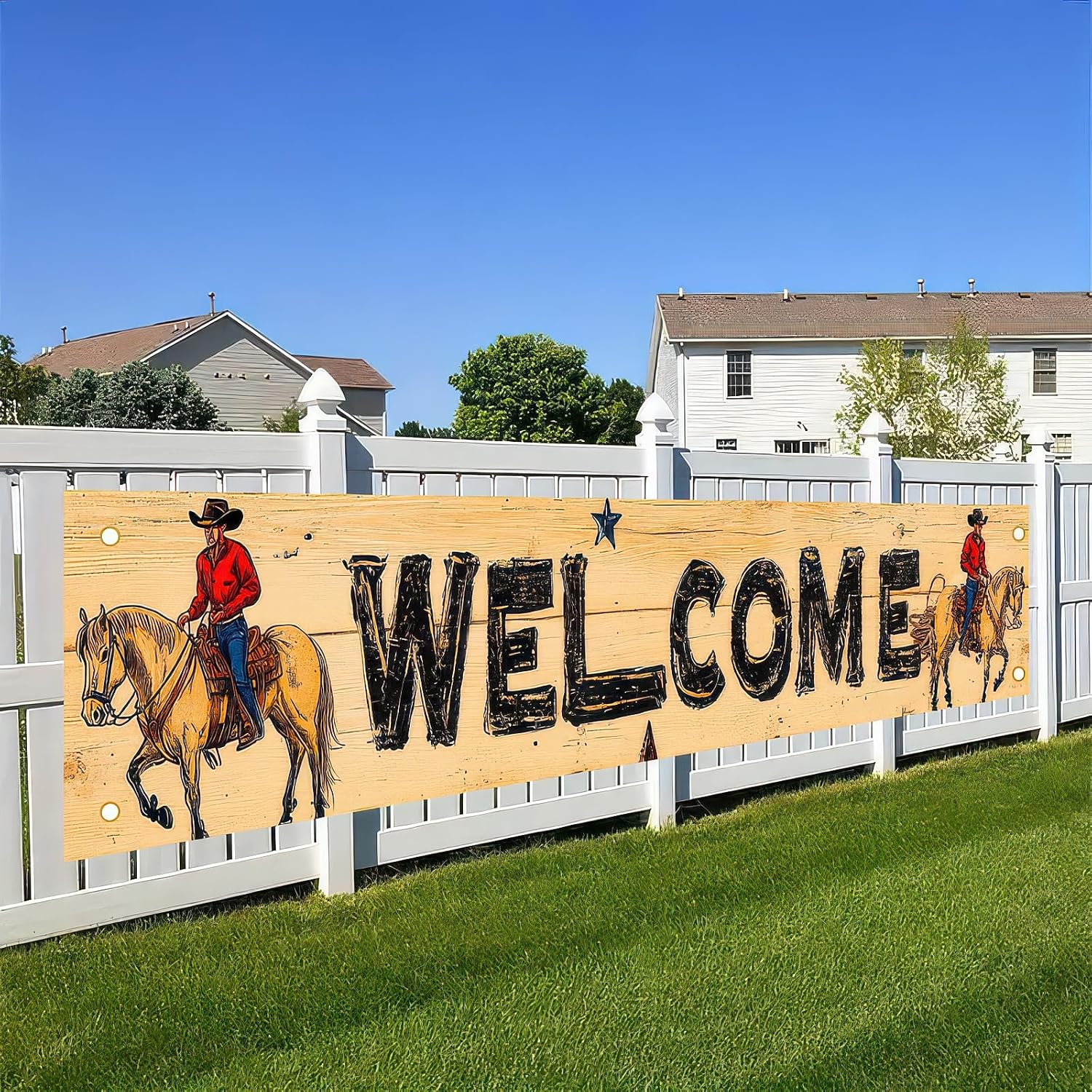 Amazon.com: BlissYard Welcome to the Wild West Banner Cowboy Bar Garden ...
