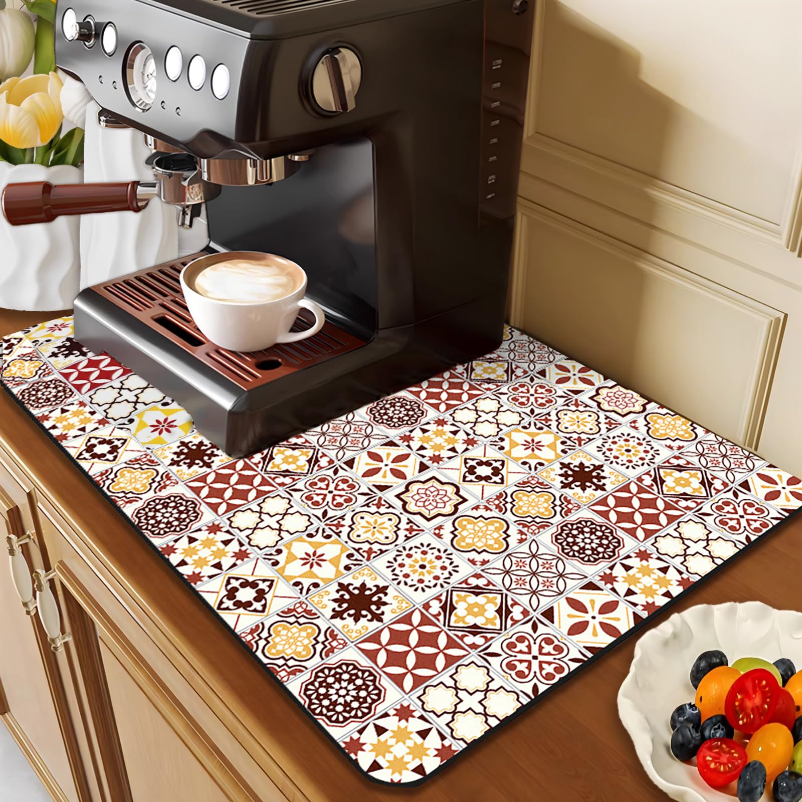 Amazon.com: Coffee Mat, 16x24 inch Coffee Maker Mat for Countertops ...