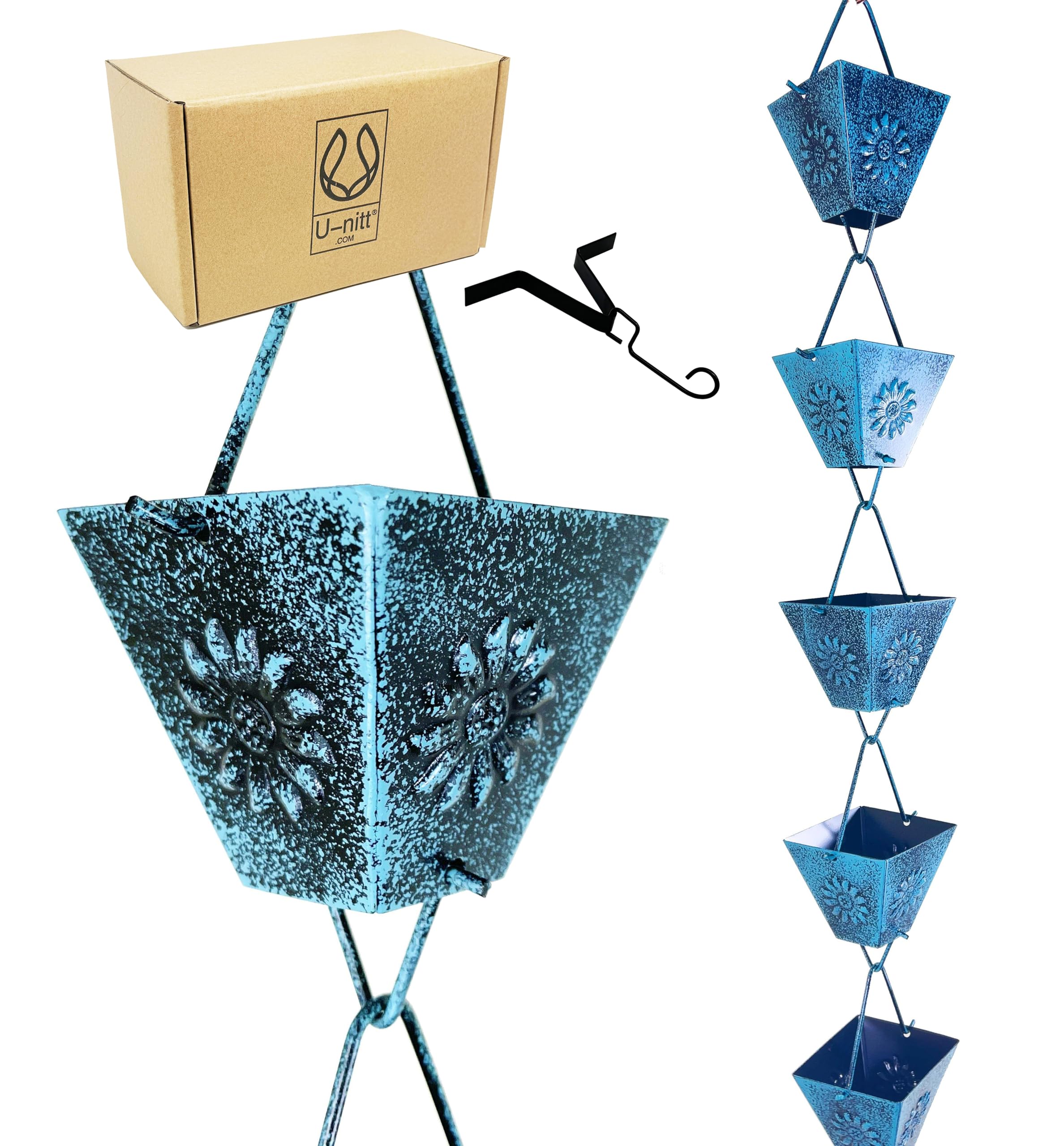 Amazon.com : Rain Chains for Gutters | Rainwater Catcher & Diverter | 8 ...