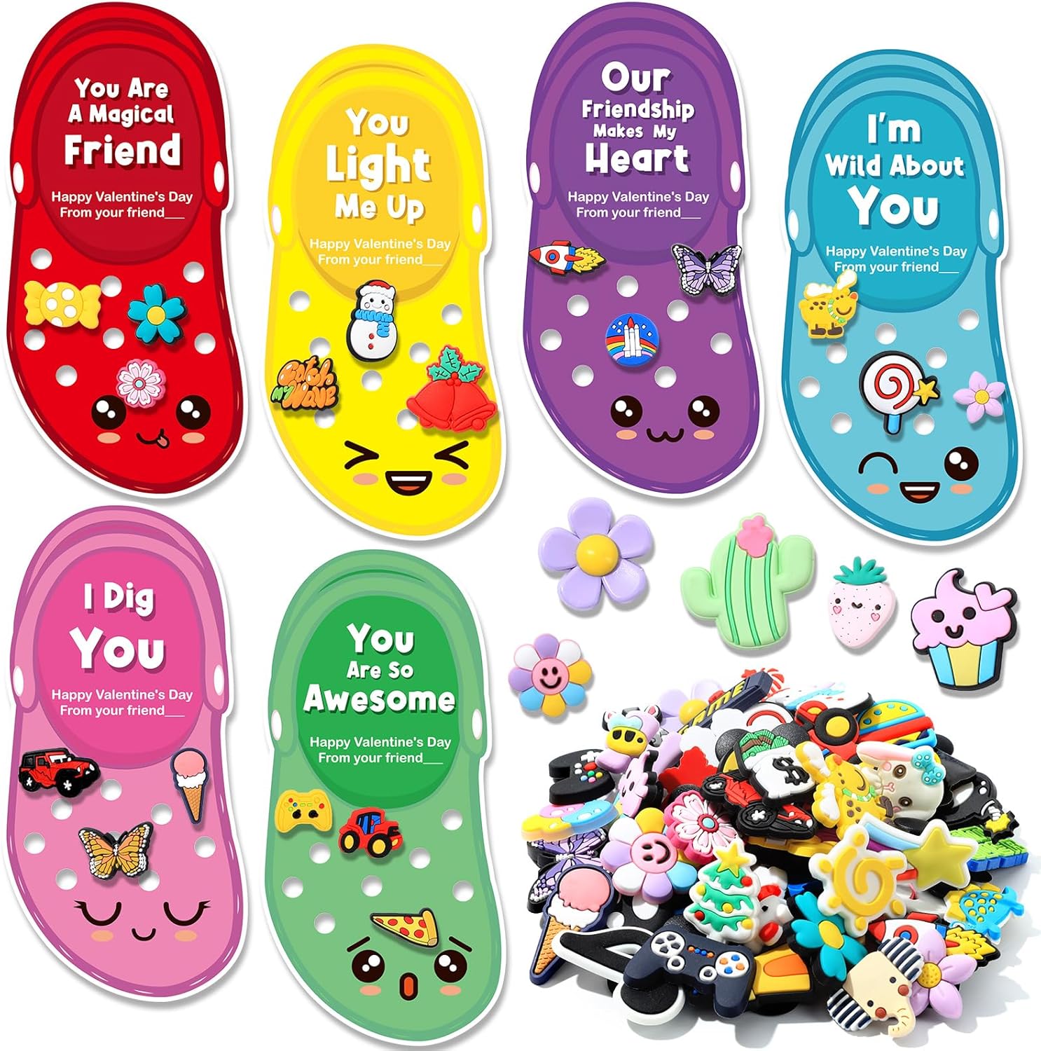 Amazon.com: Justforjoyful Valentines Day Cards for kids School ...