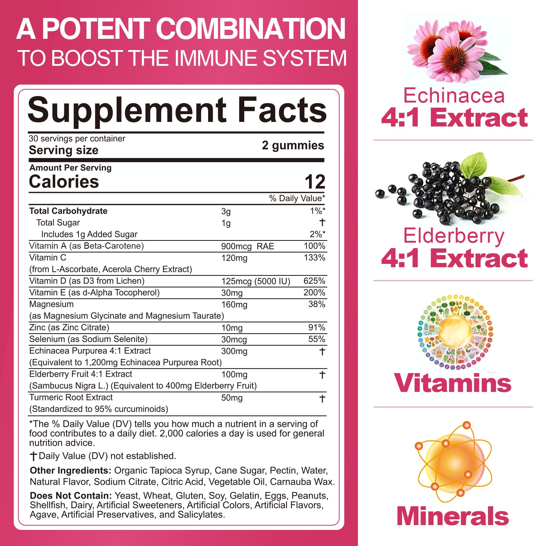 Snapklik.com : 10 In 1 Immune Support Supplement Gummies, w/Echinacea ...